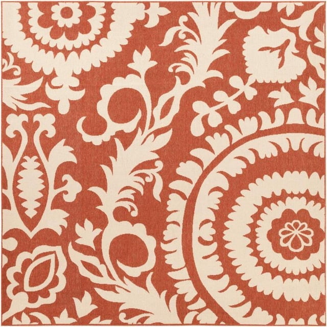Mark&Day Outdoor Area Rugs, 9x9 Nancy Cottage Indoor/Outdoor Rust ...