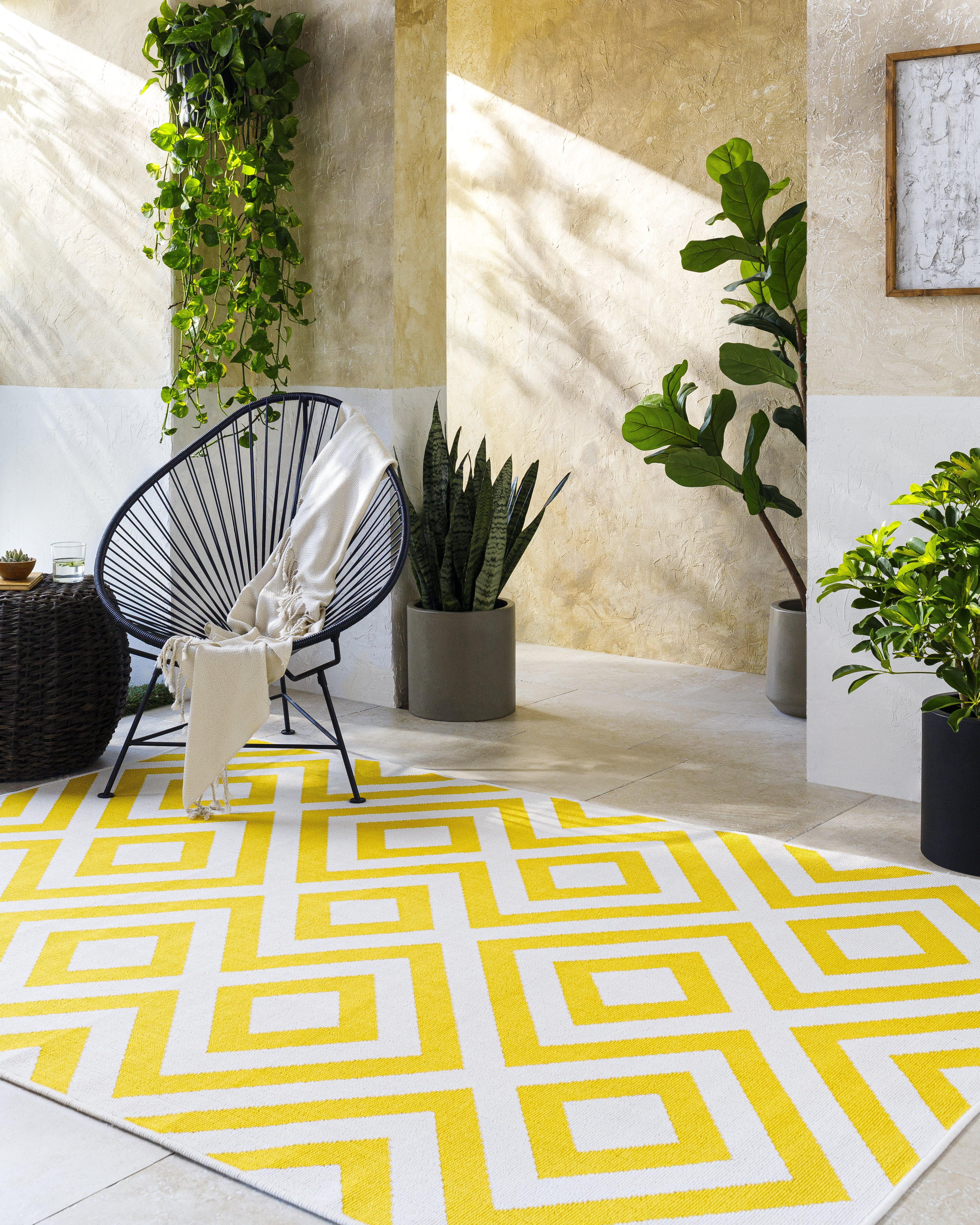 Mark&Day Outdoor Rugs, 3x8 Maya Modern Saffron Runner Area Rug (2'5" x ...