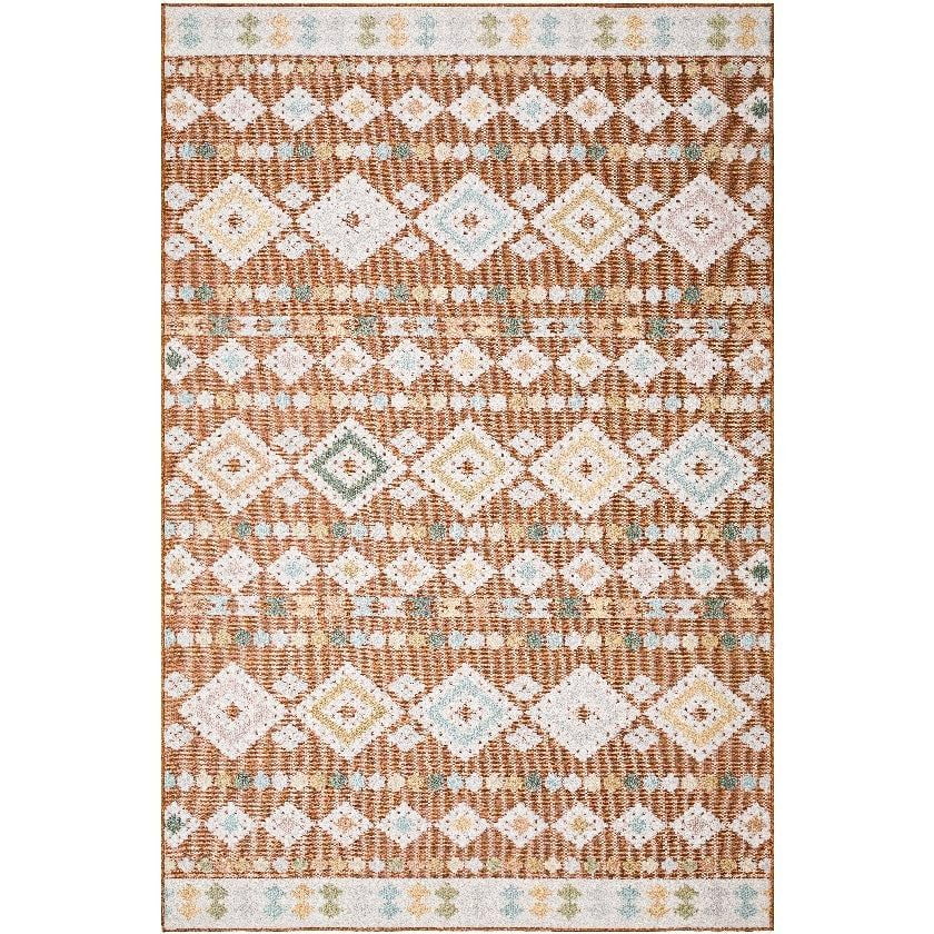 Mark&Day Outdoor Rugs, 5x7 Zarinah Modern Rust Area Rug, Non Shedding ...