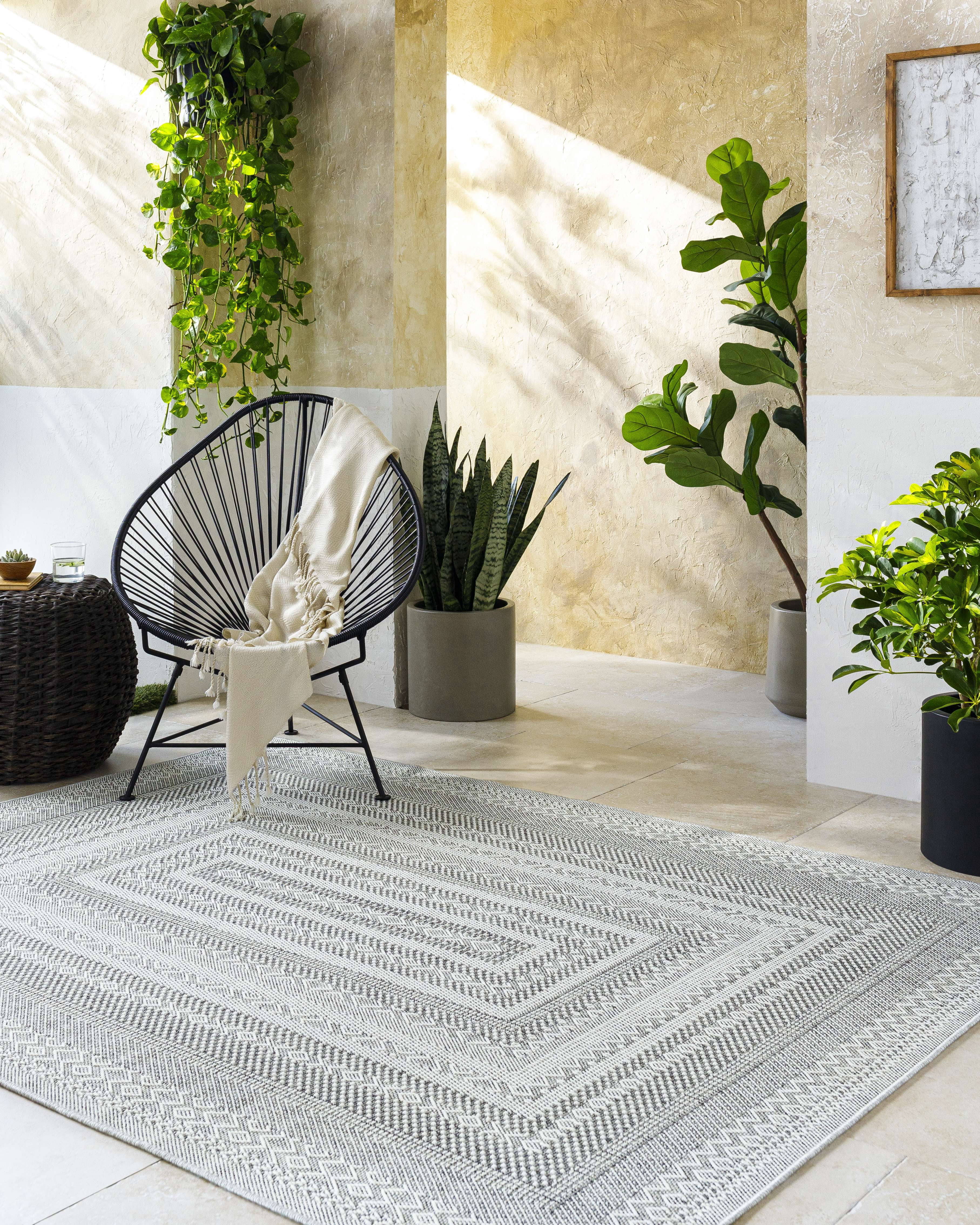 Mark&Day Outdoor Rugs, 9x12 Vangie Cottage Indoor/Outdoor Medium Gray ...