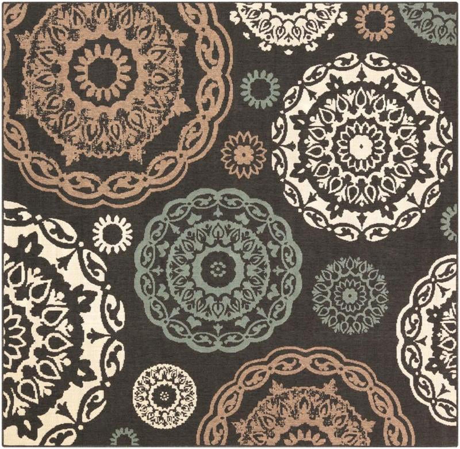 Mark&Day Outdoor Rugs, 9x9 Ethan Cottage Indoor/Outdoor Black Square ...