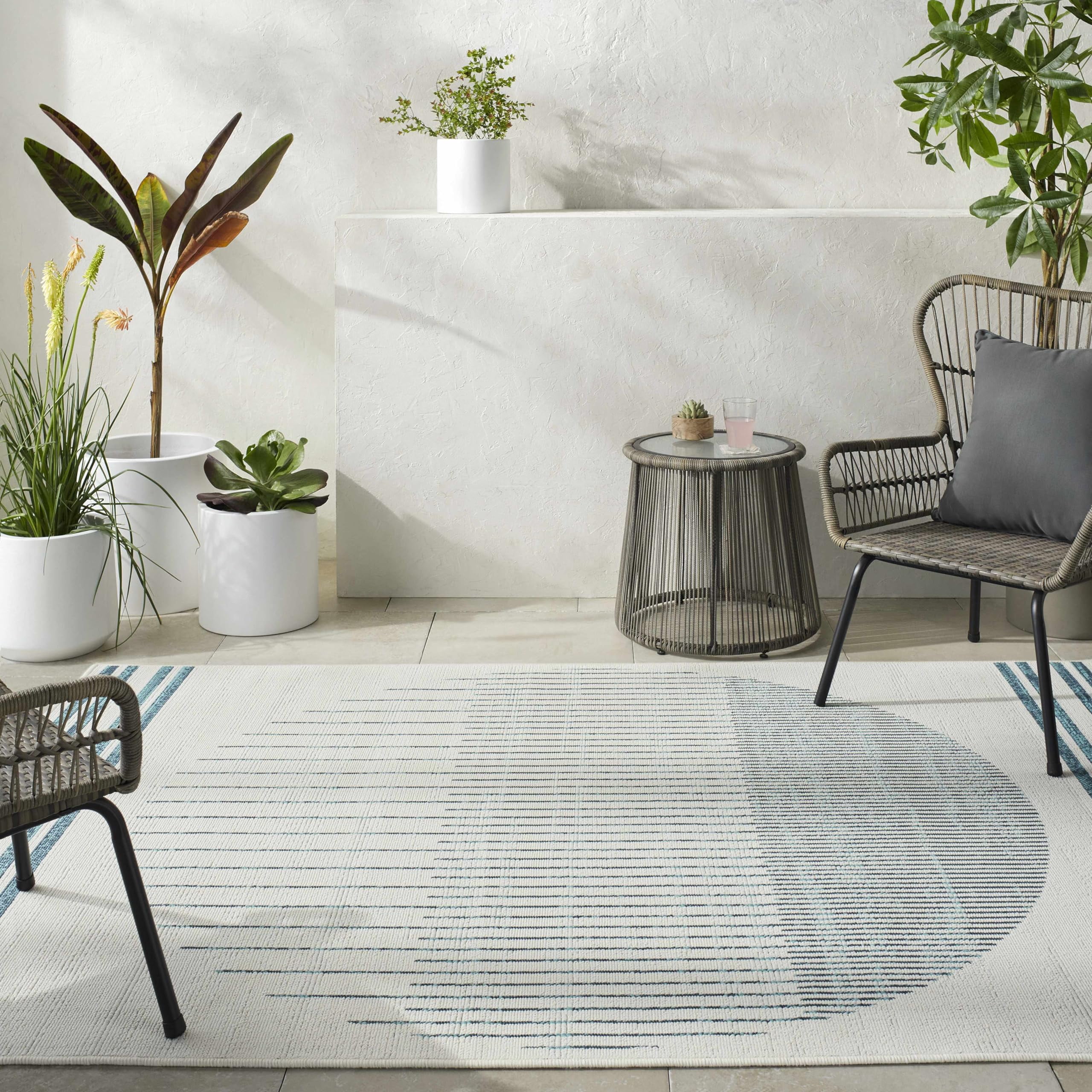 Mark&Day Outdoor Rugs, 9x9 Heathr Modern Light Silver Square Area Rug ...