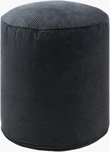 Mark&Day Pouf Ottoman, Benjiman Modern Black Cylinder Pouf Foot Rest ...
