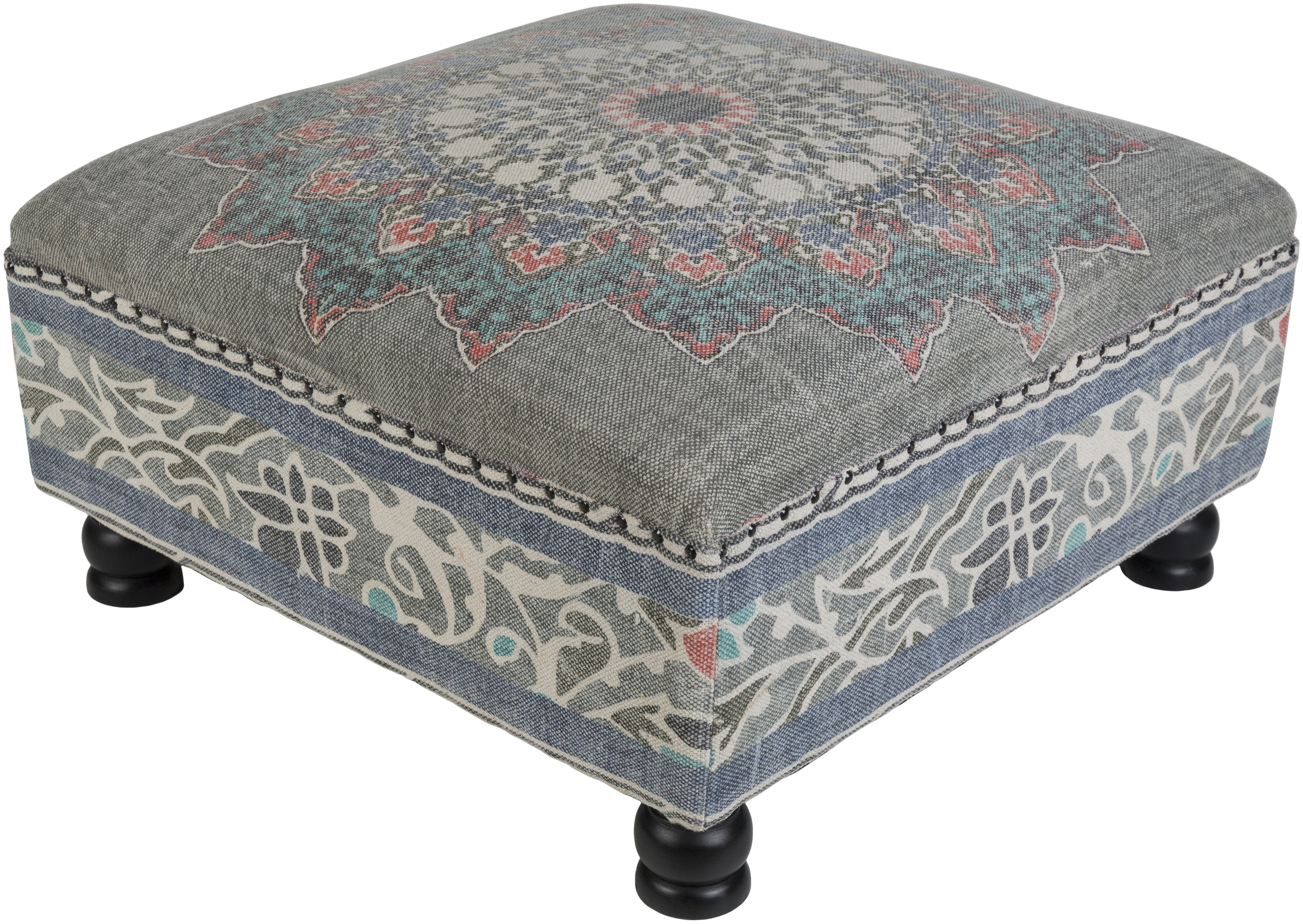 Mark&Day Pouf Ottoman, Gerlosberg Medium Gray Square Pouf Foot Rest ...