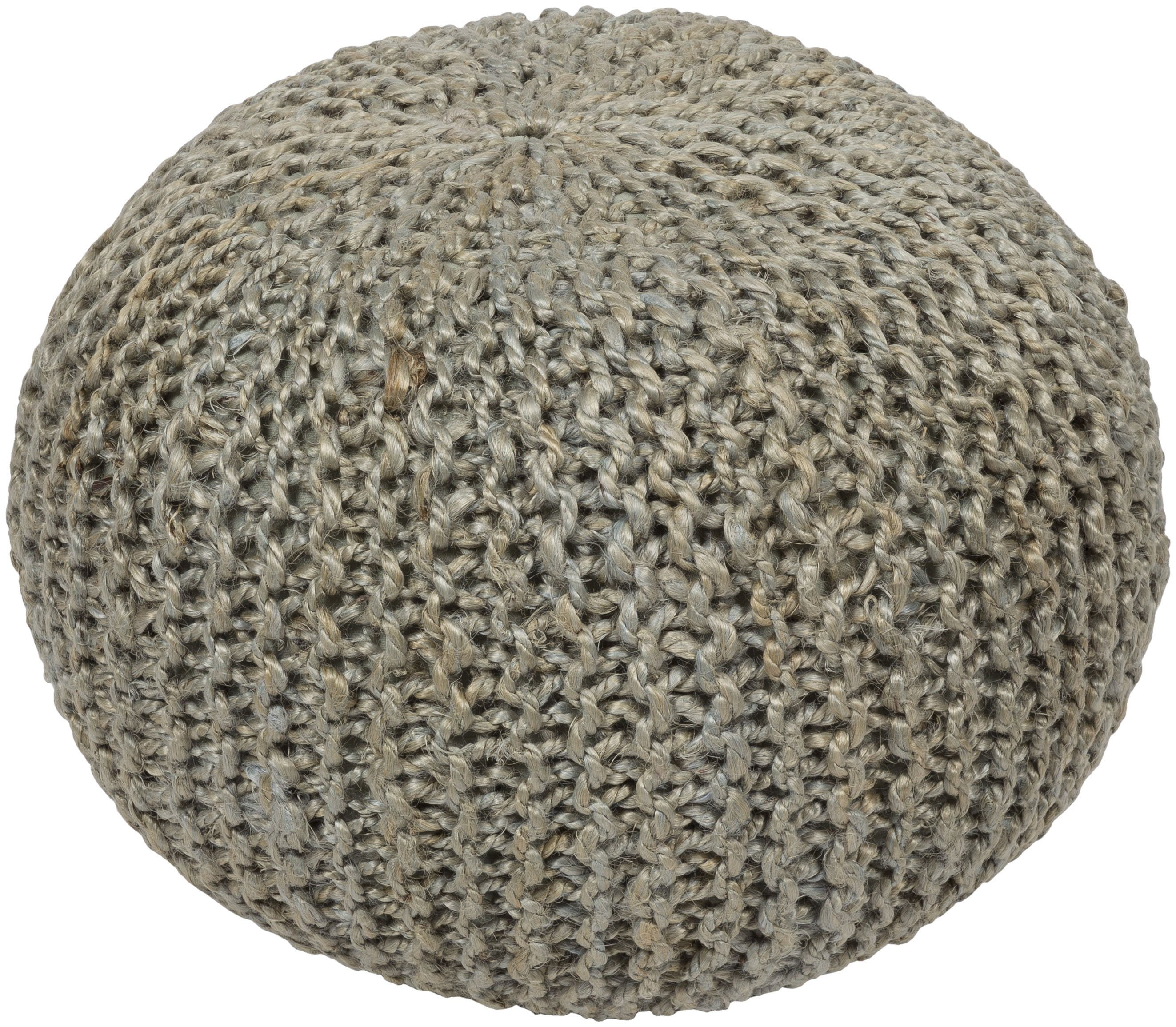 Mark&Day Pouf Ottoman - Hainfeld Natural Fiber Light Gray Round Foot ...