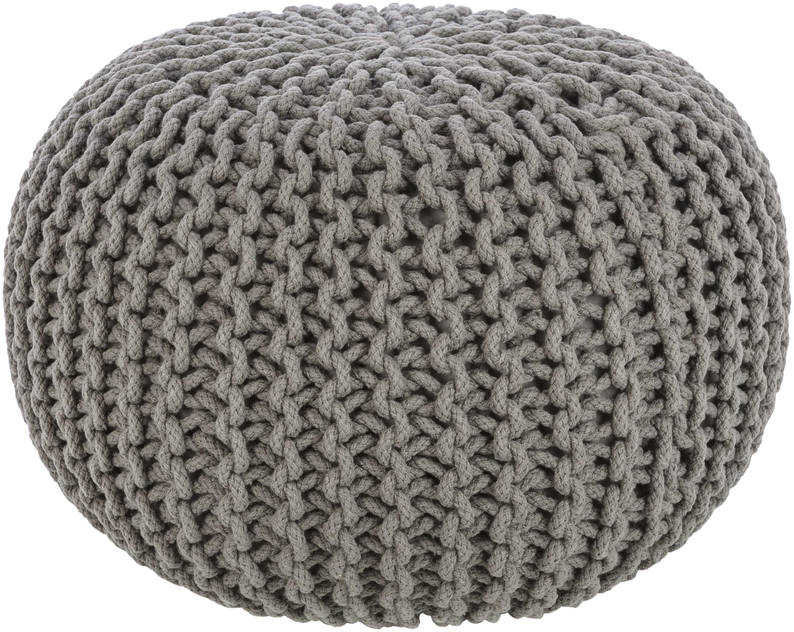 Mark&Day Pouf Ottoman - Harmannsdorf Texture Medium Gray Round Foot ...