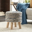 Mark&Day Pouf Ottoman - Harmannsdorf Texture Lime Round Foot Rest ...
