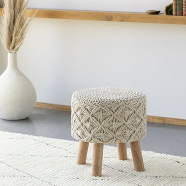 Mark&Day Pouf Ottoman - Hainfeld Natural Fiber Light Gray Round Foot ...