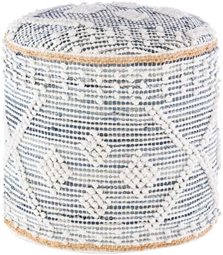 Mark&Day Pouf Ottoman, Ottenthal Bohemian/ Denim Cylinder Pouf Foot ...