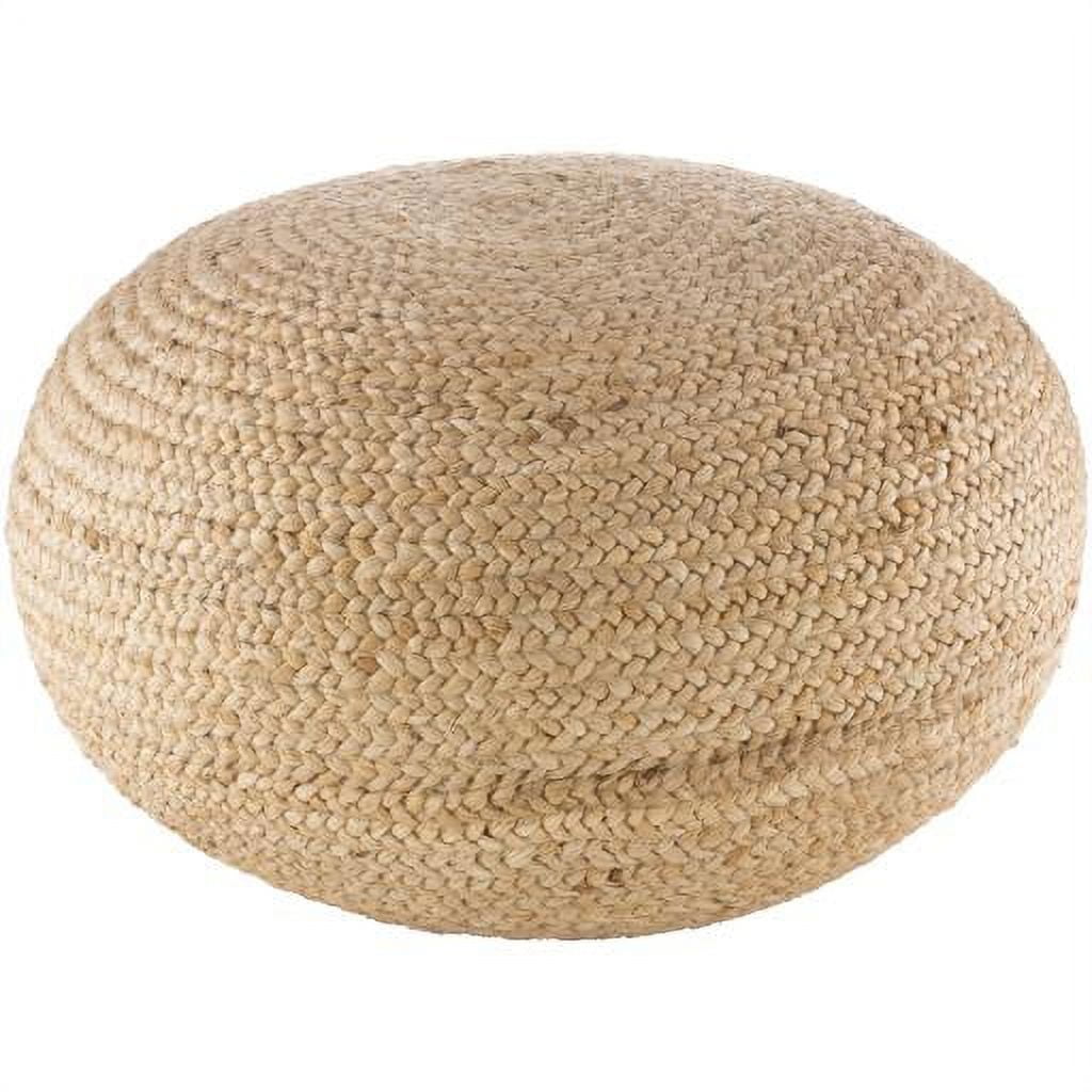 Mark&Day Pouf Ottoman, Prottes Natural Fiber Khaki Round Pouf Foot Rest ...