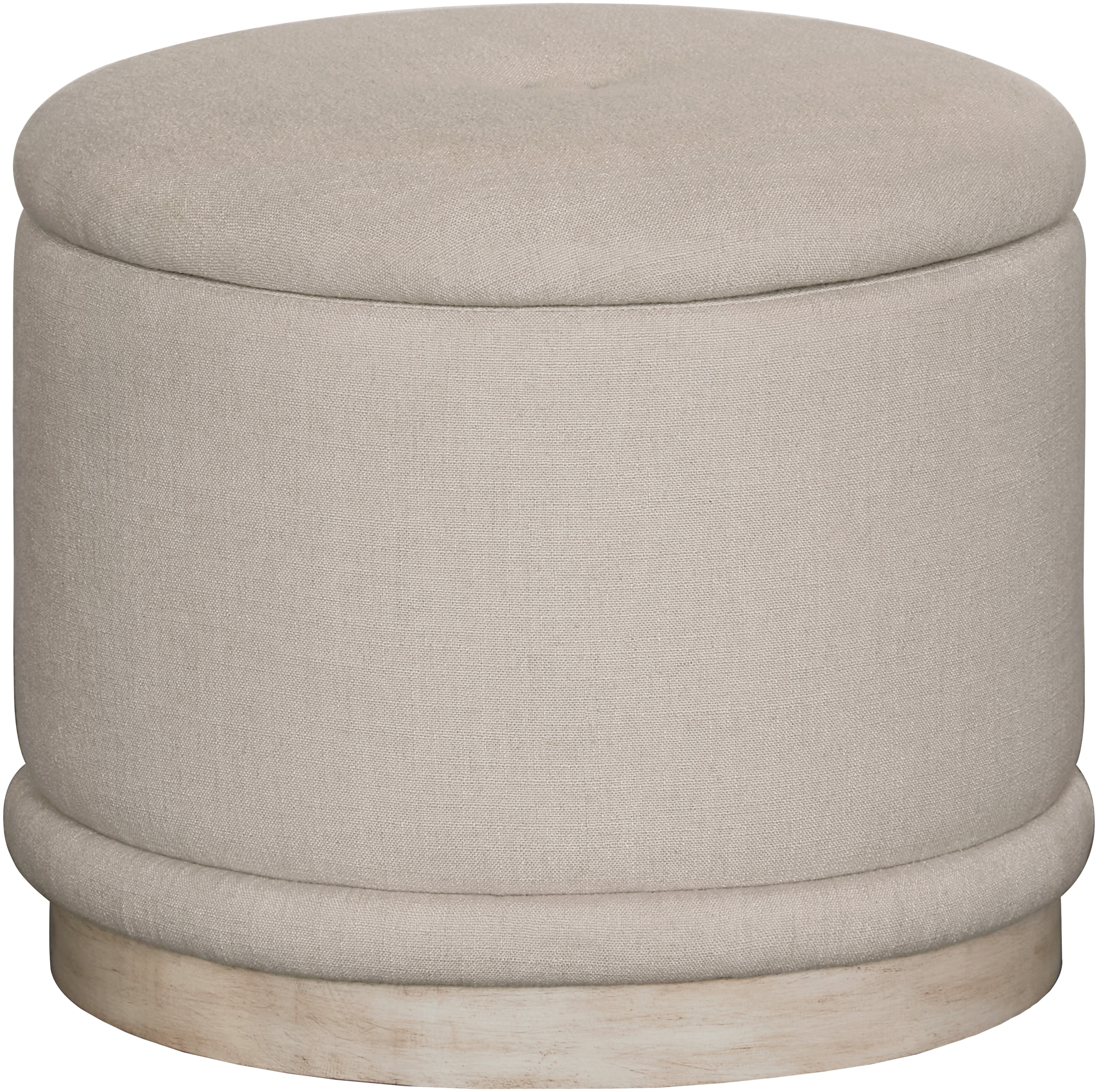 Mark&Day Ottoman with Storage, Rossi Gray Brown Round Cylinder Storage Ottomans, Upholstered ...