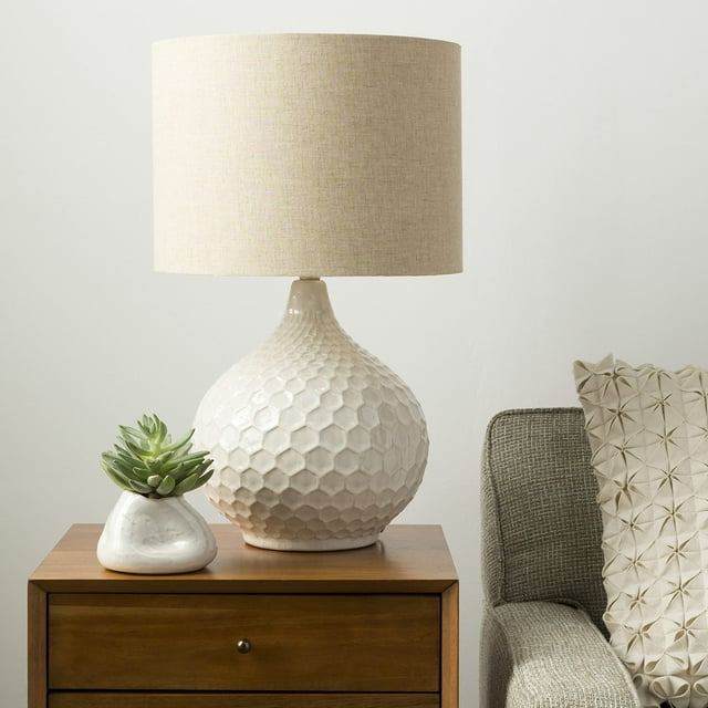 Mark&Day Table Lamps, Berat Traditional Camel Ivory Bedside Table Lamp ...