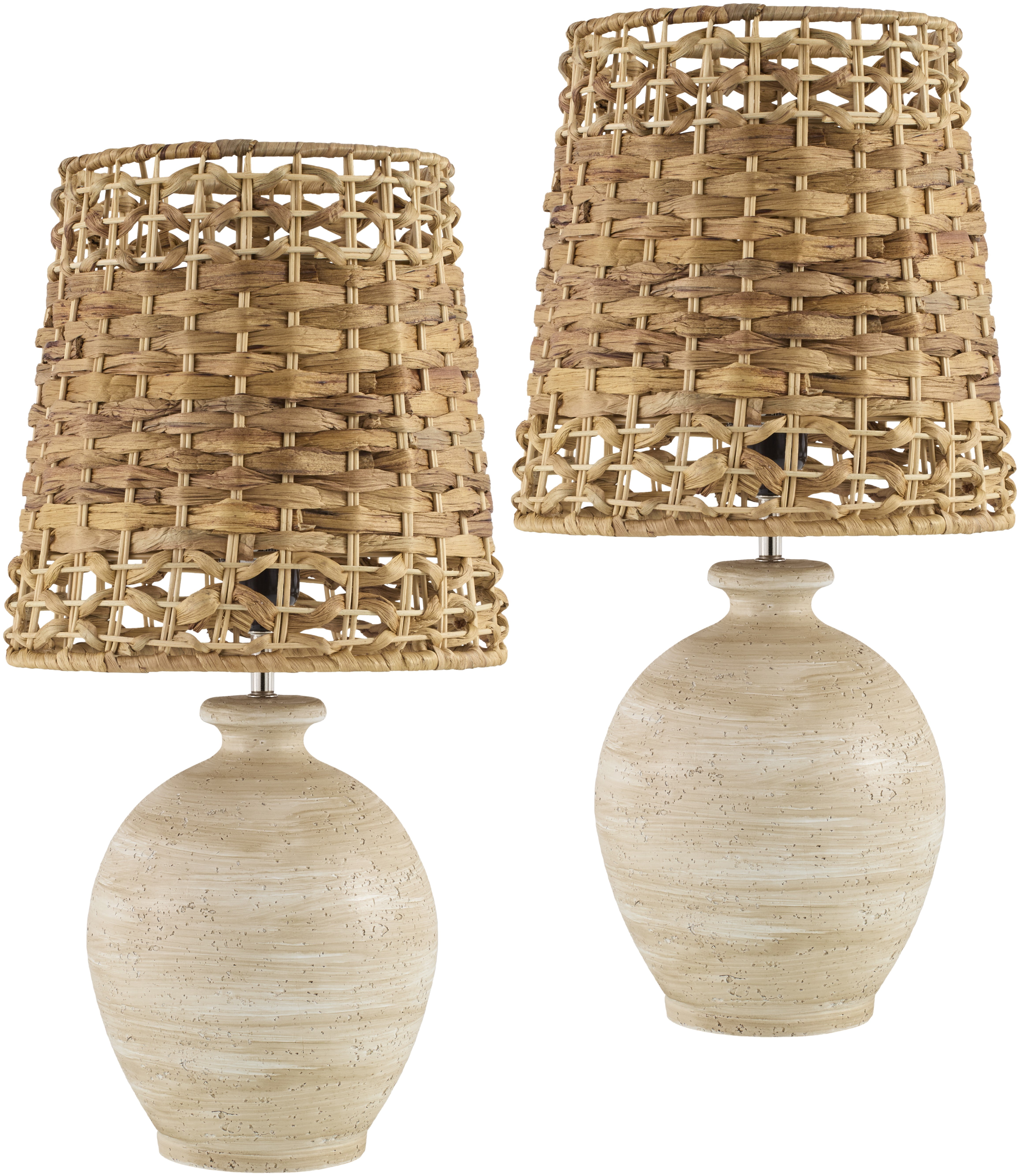 Mark&Day Table Lamps, Shameeka Modern Light Gray Bedside Table Lamp Set ...