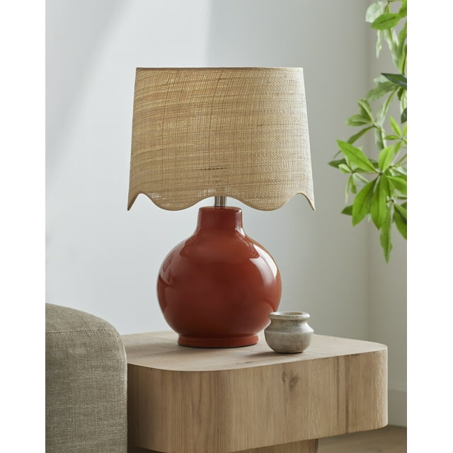 Mark&Day Table Lamps, Tereza Rustic Red Bedside Table Lamp for ...