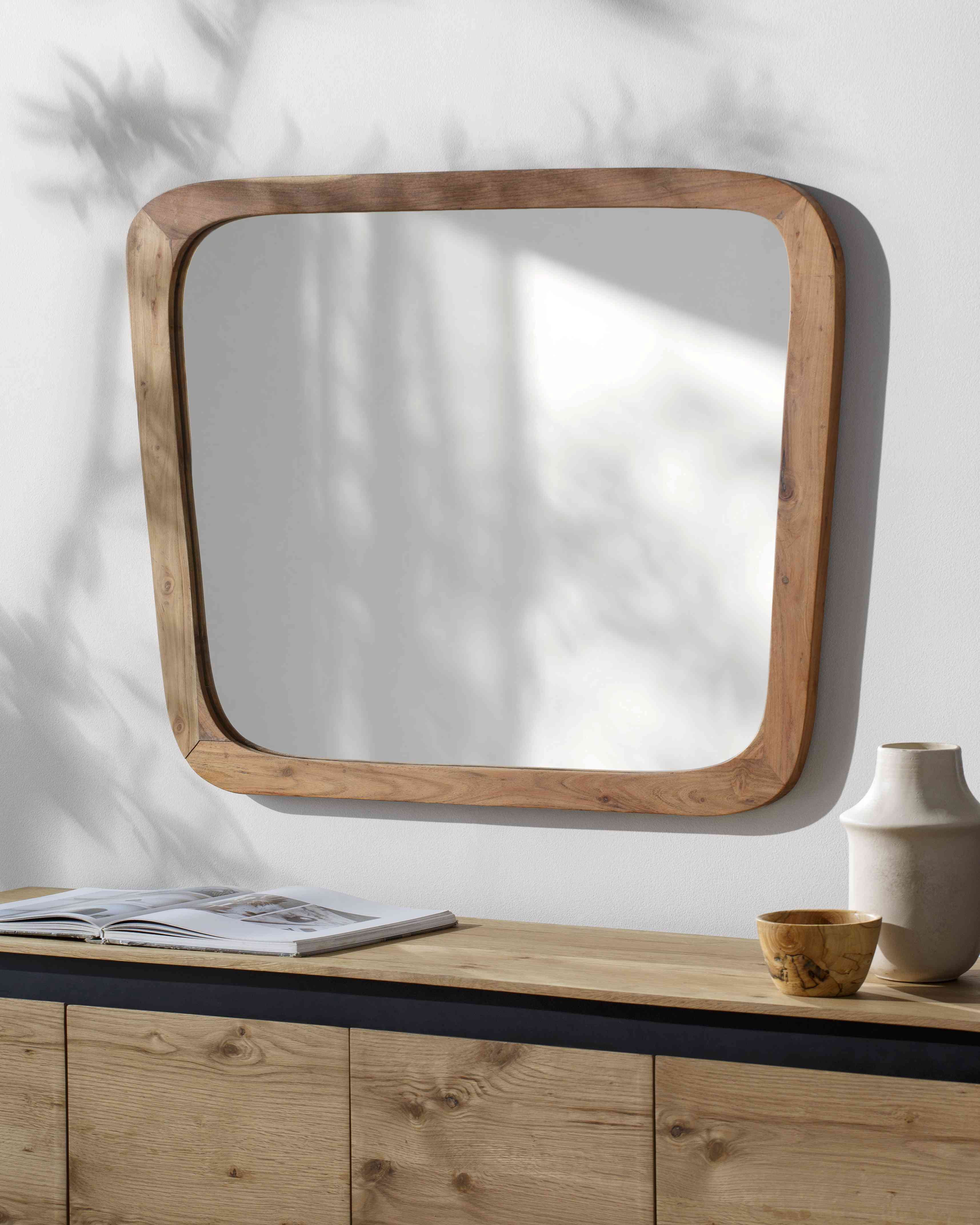 Mark&Day Wall Mirror, Bevan Modern Brown Rectangle Vanity Mirrors for ...