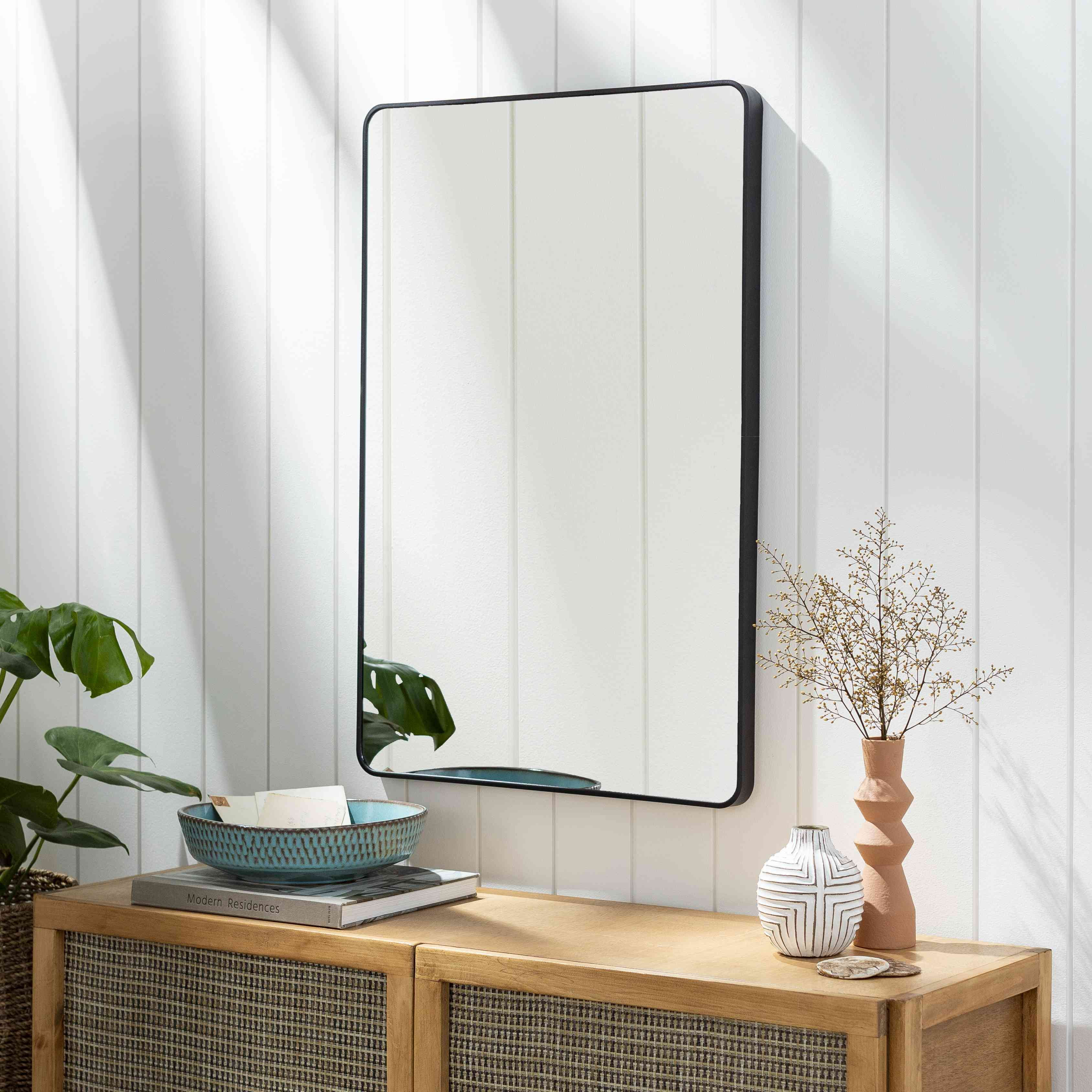 Mark&Day Wall Mirror, Renna Modern Black Rectangle Vanity Mirrors for ...