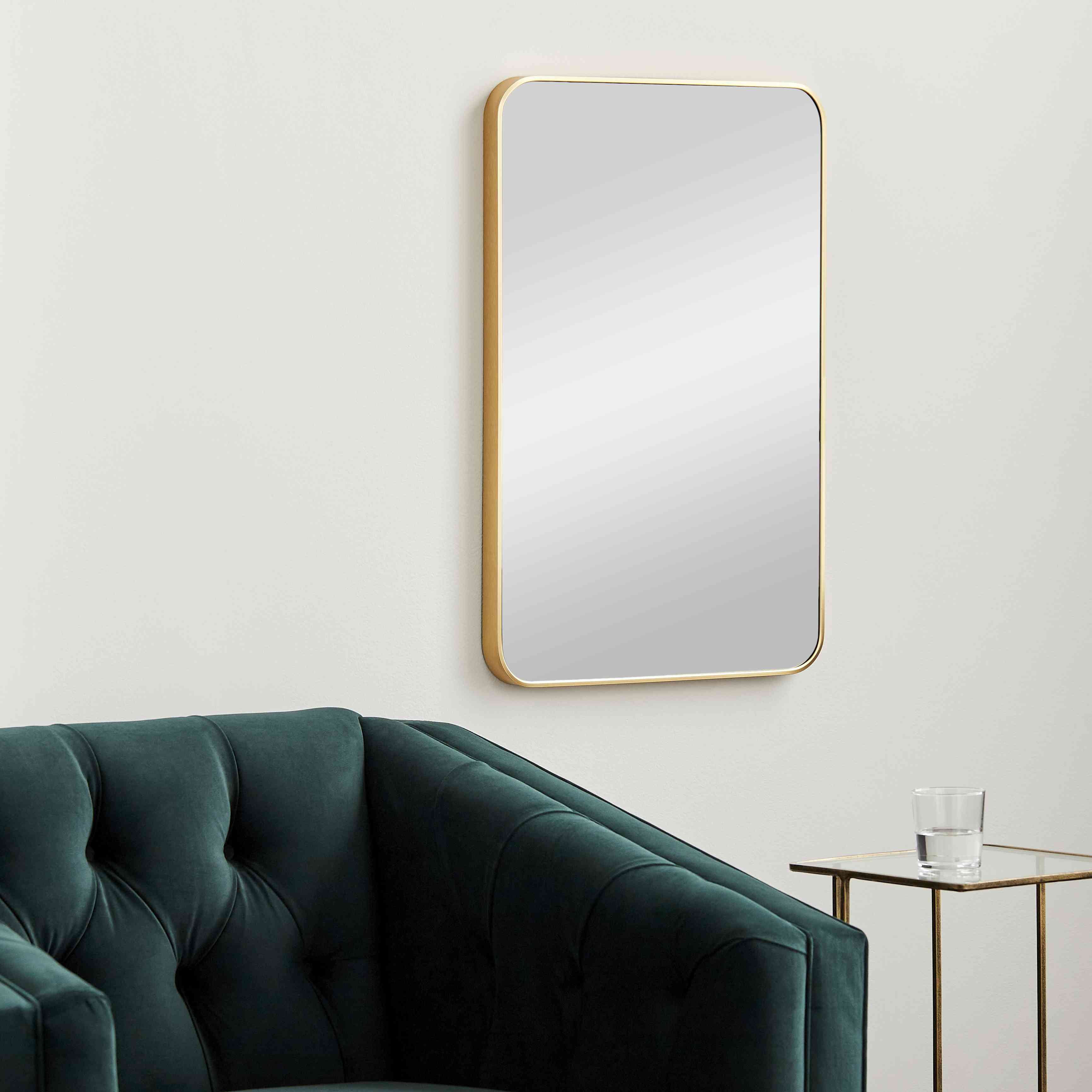 Mark&Day Wall Mirror, Renna Modern Gold Rectangle Vanity Mirrors for ...