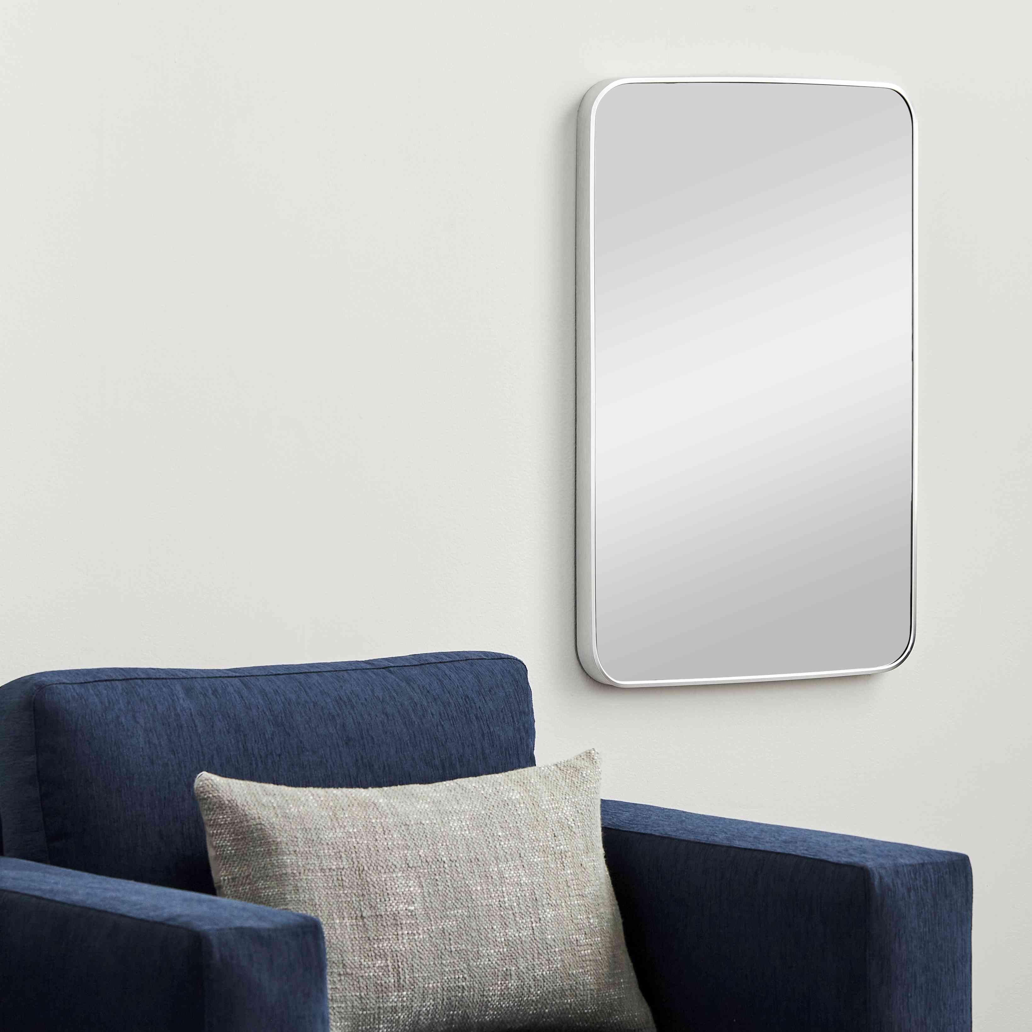 Mark&Day Wall Mirror, Renna Modern Metallic Silver Rectangle Vanity ...