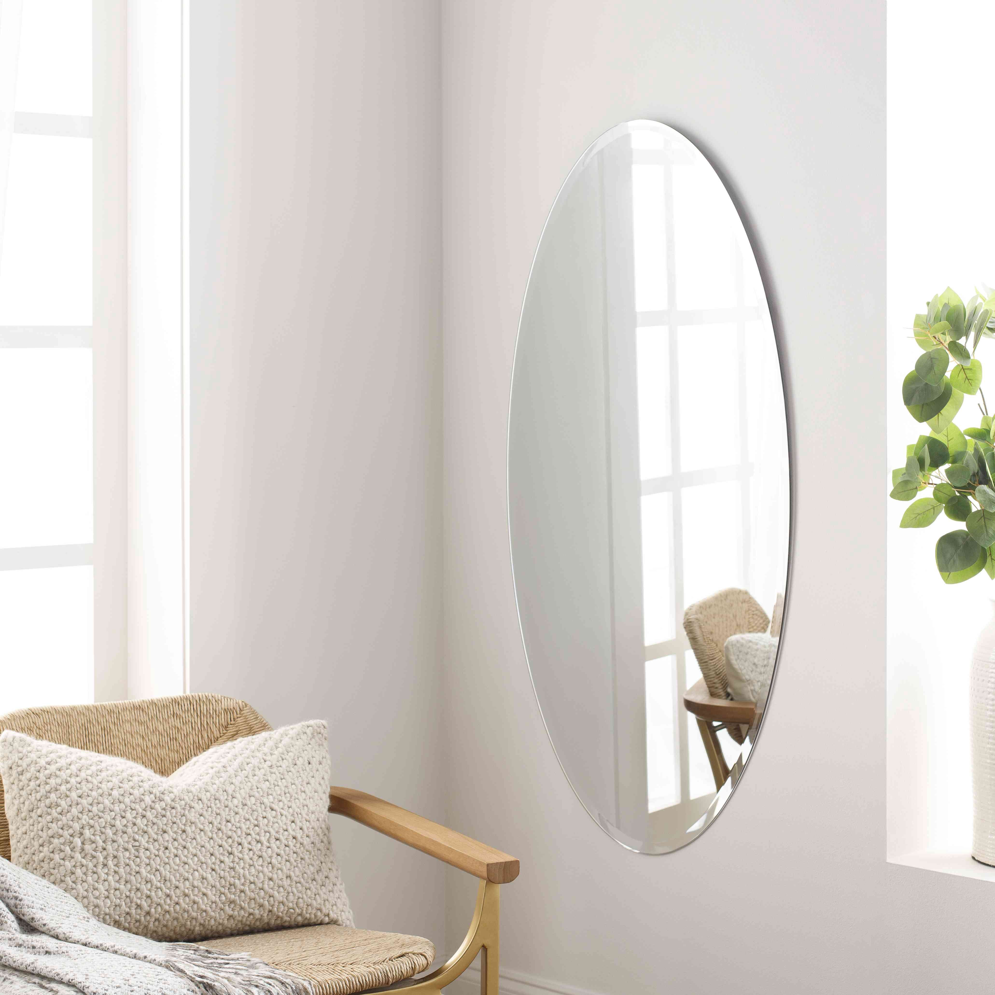 Mark&Day Wall Mirror, Wendling Modern SIlver Oval Vanity Mirrors for ...