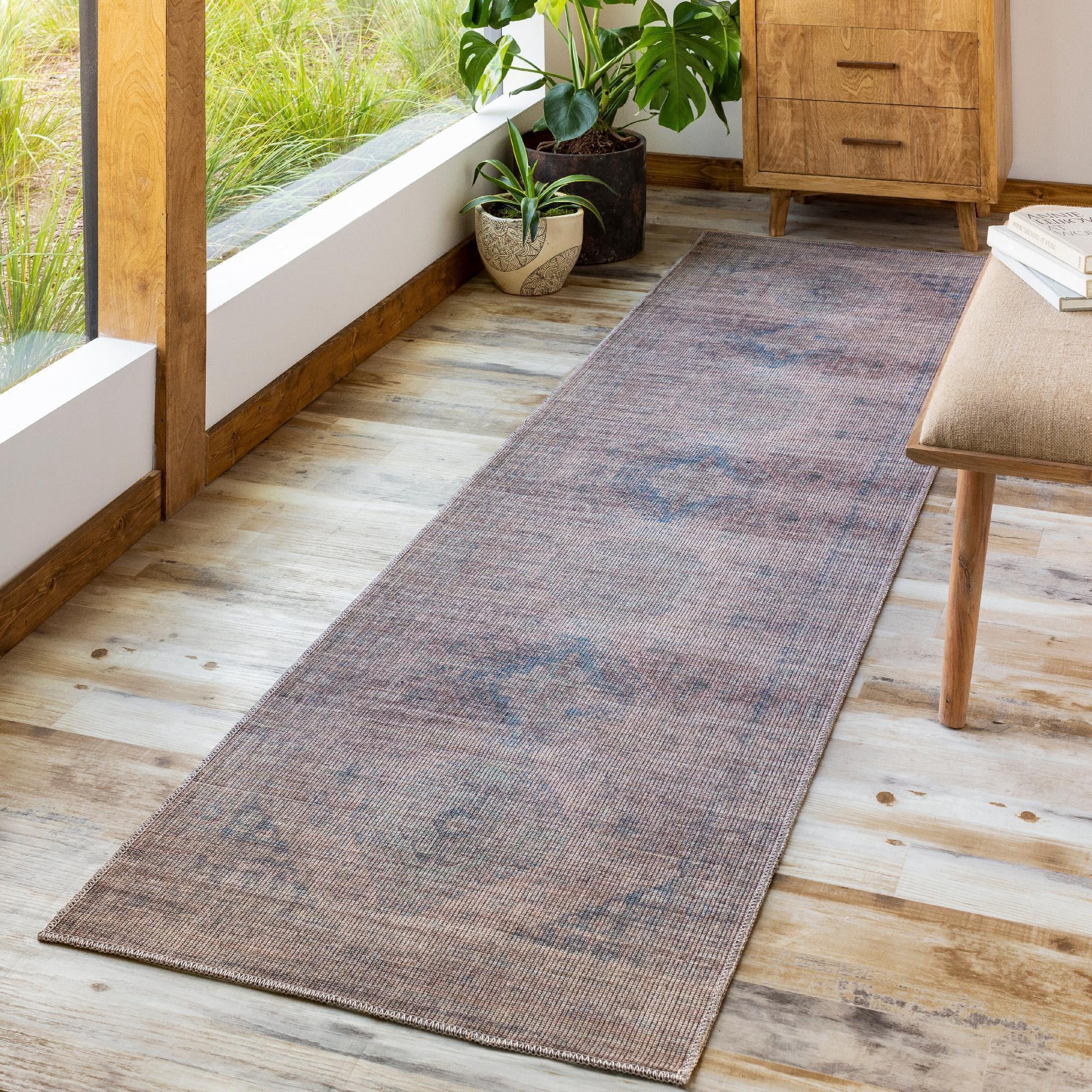 Mark&Day Washable Area Rugs, 2x10 Michiana Shores Traditional Pale Blue ...
