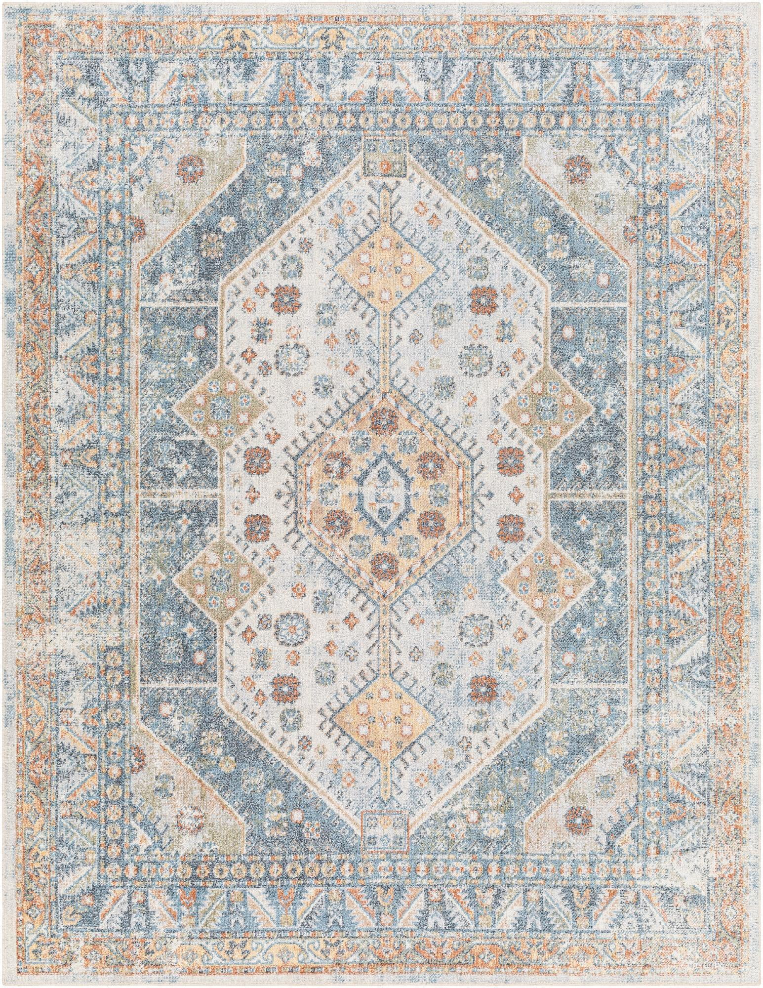 Mark&Day Washable Area Rugs, 2x3 Elmdale Traditional Denim Area Rug (2 ...