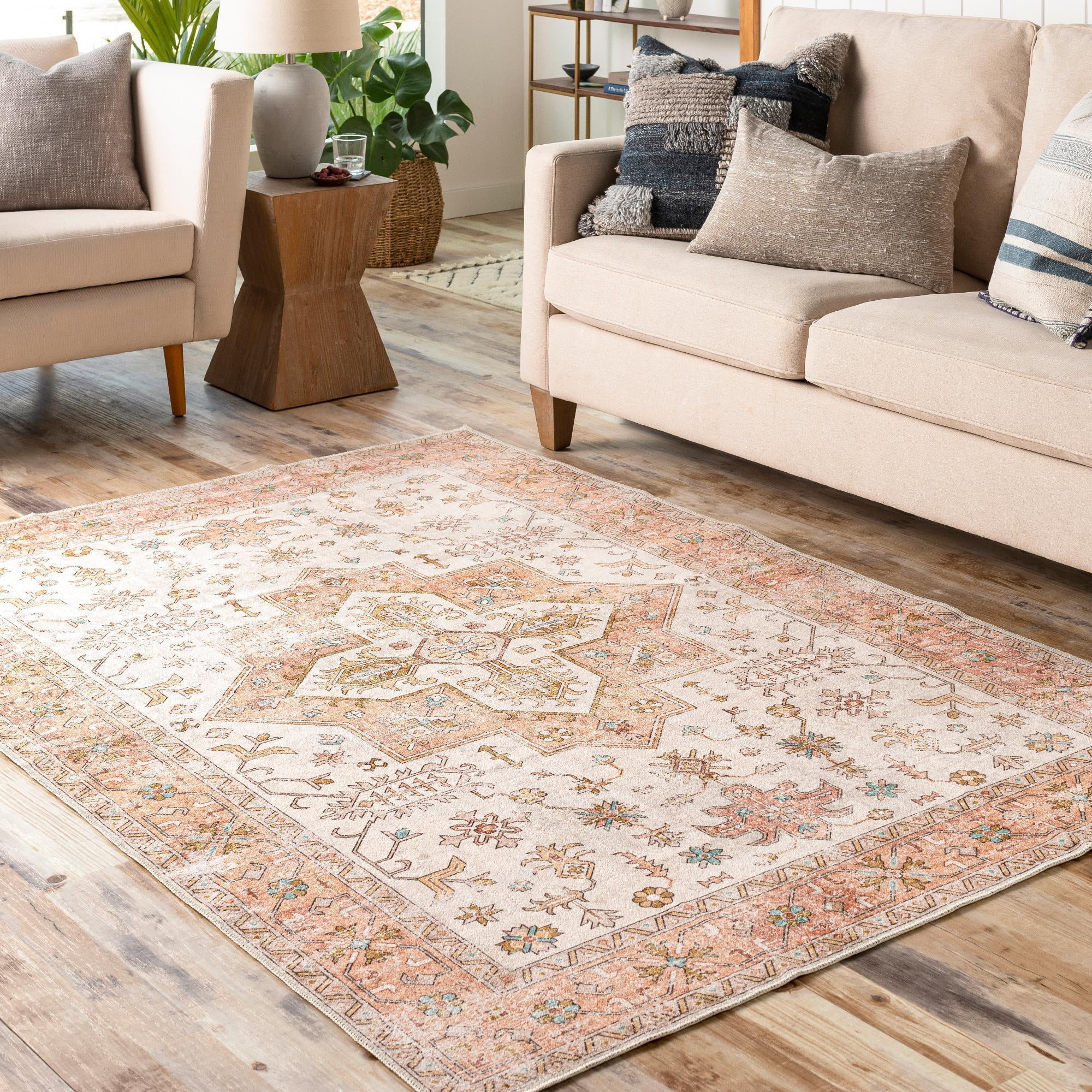 Mark&Day Washable Rugs, 2x3 Walcott Traditional Burnt Orange Area Rug ...