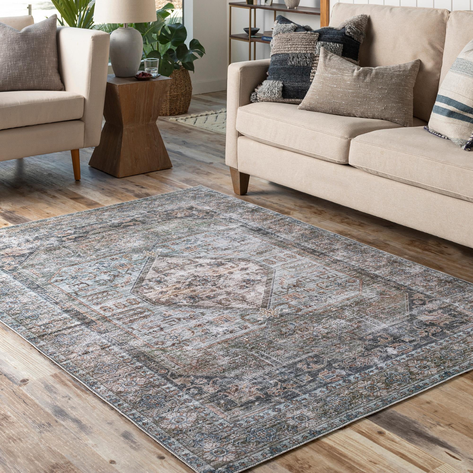 Mark&Day Washable Area Rugs, 2x3 Washta Traditional Moss Area Rug (2' x ...