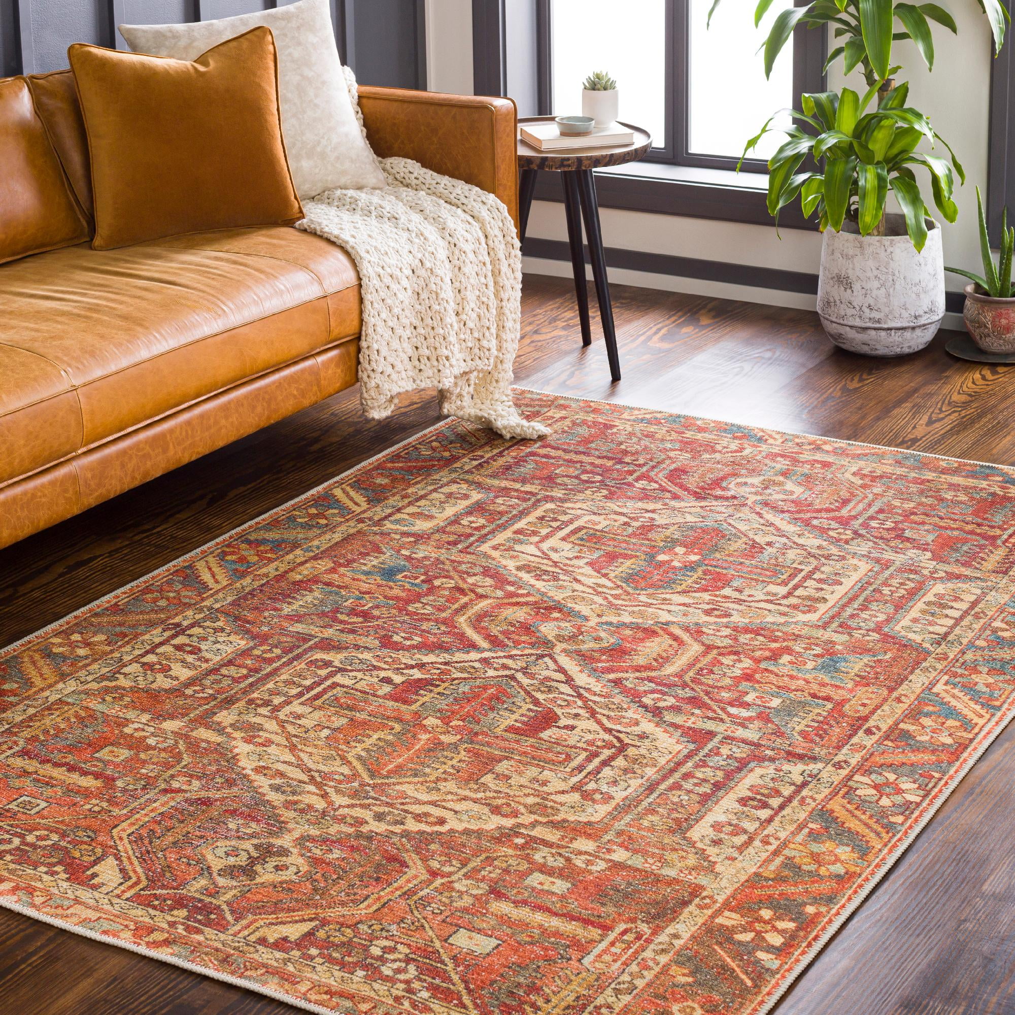 Mark&Day Washable Area Rugs, 2x3 West Chicago Traditional Brick Area ...