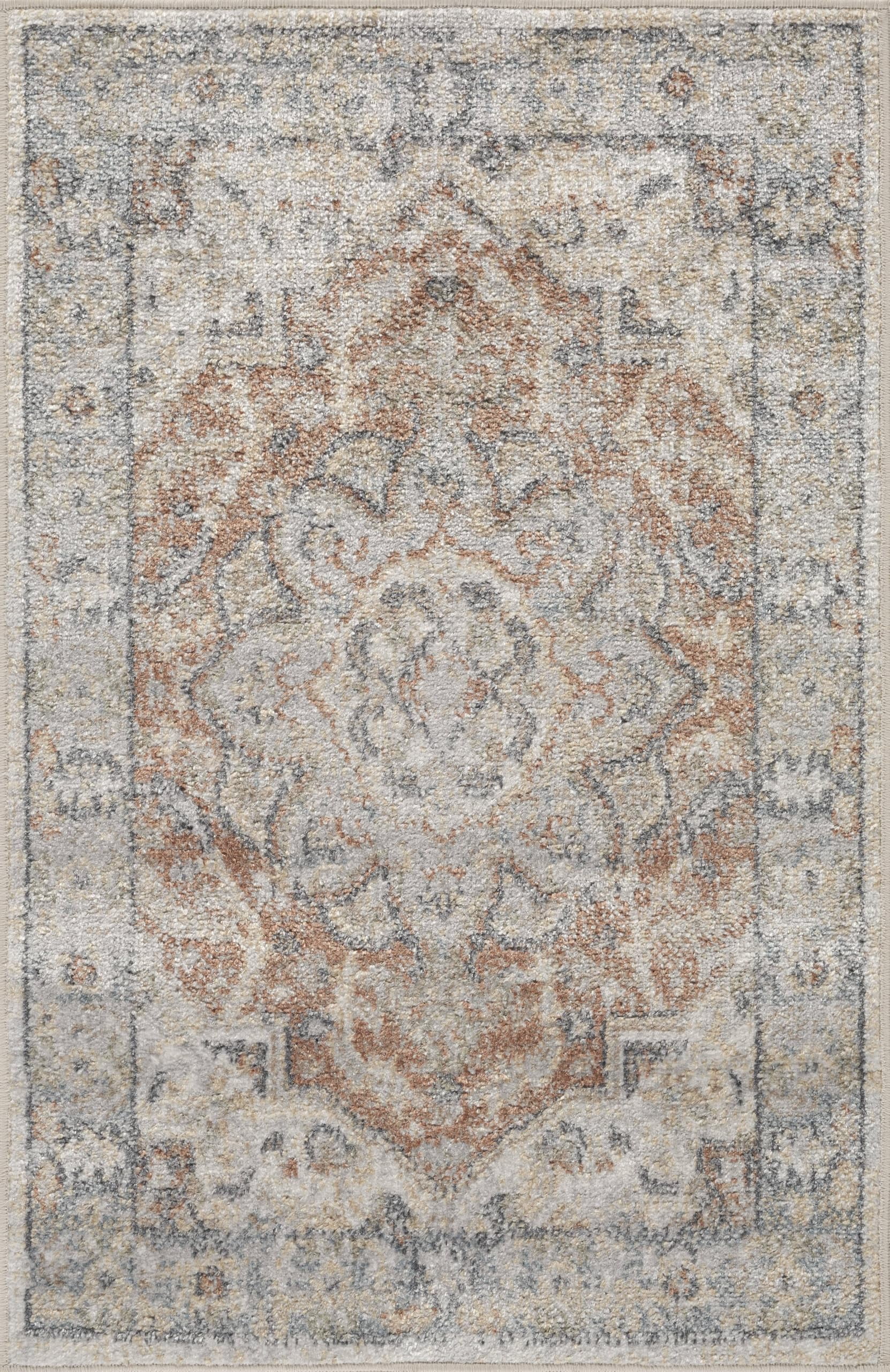 Mark&Day Washable Rugs, 2x4 Hollyvilla Traditional Beige Area Rug ...