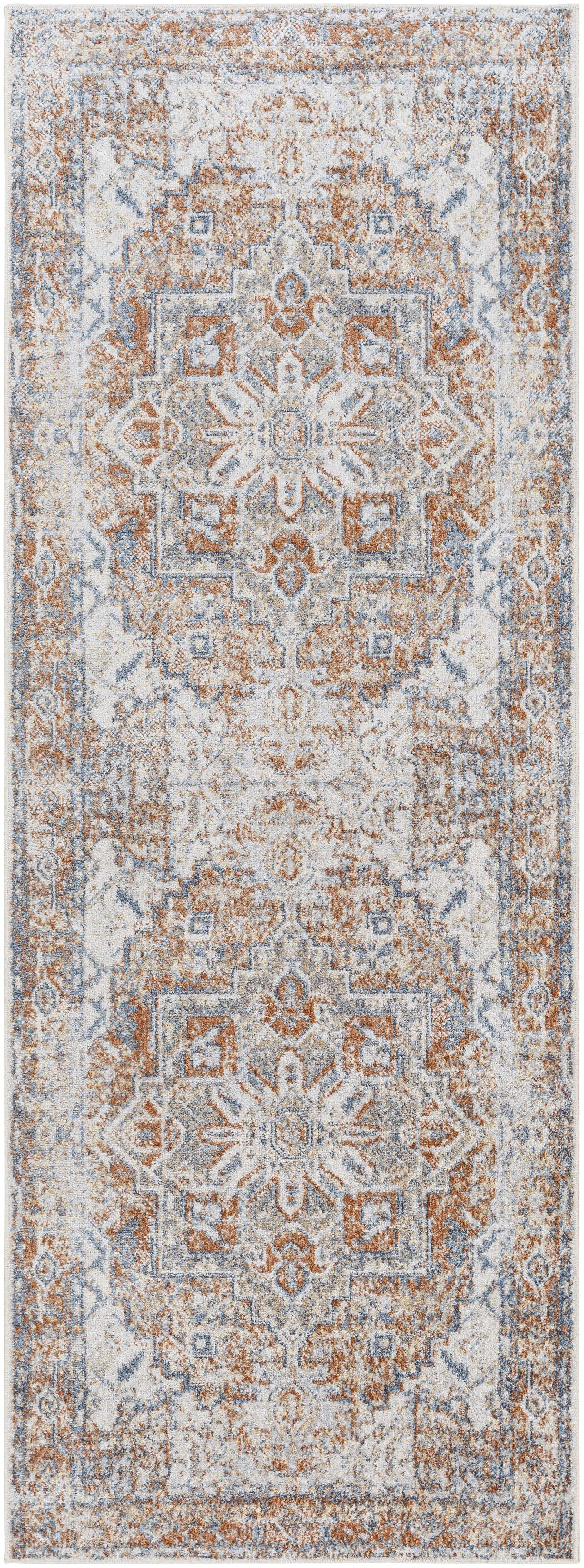 Mark&Day Washable Area Rugs, 2x7 Dry Ridge Traditional Rust Runner Area ...