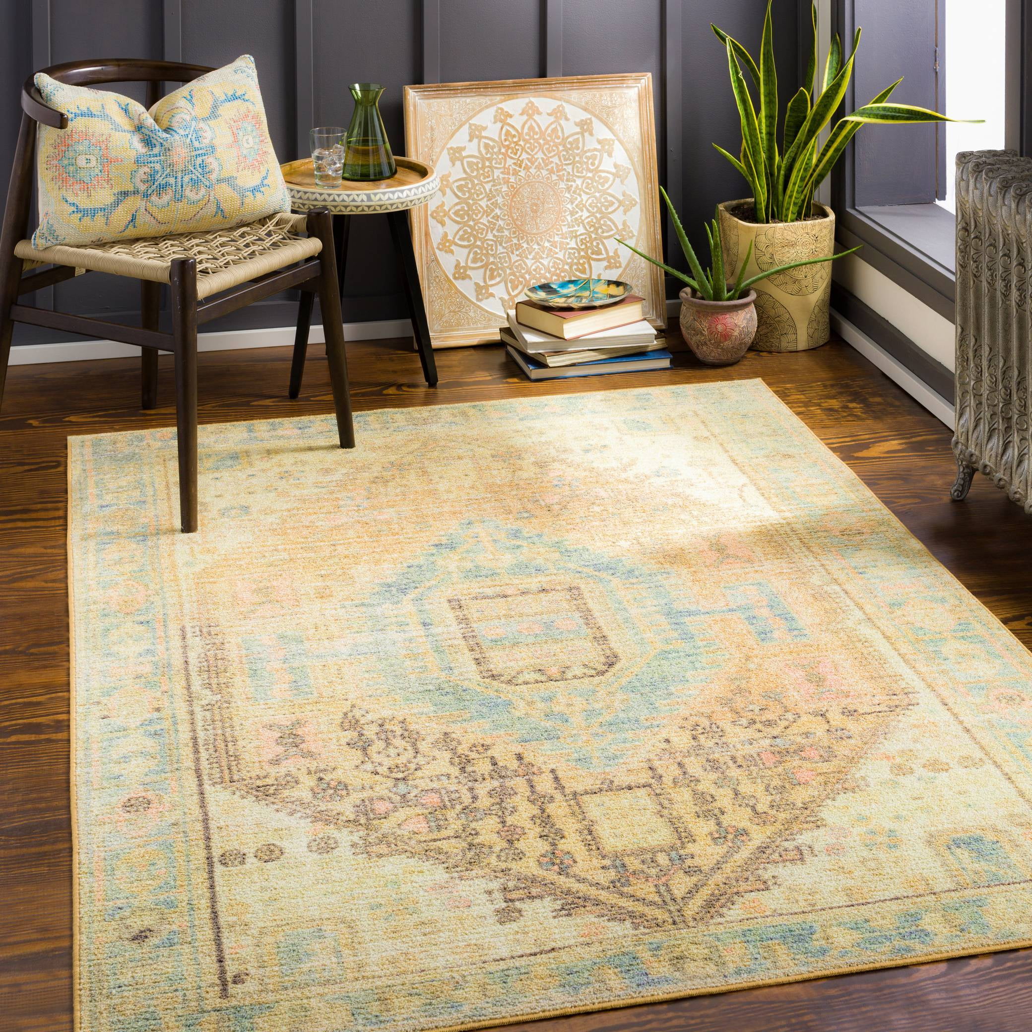 Mark&Day Washable Area Rugs, 2x7 Palos Park Traditional Tan Runner Area ...