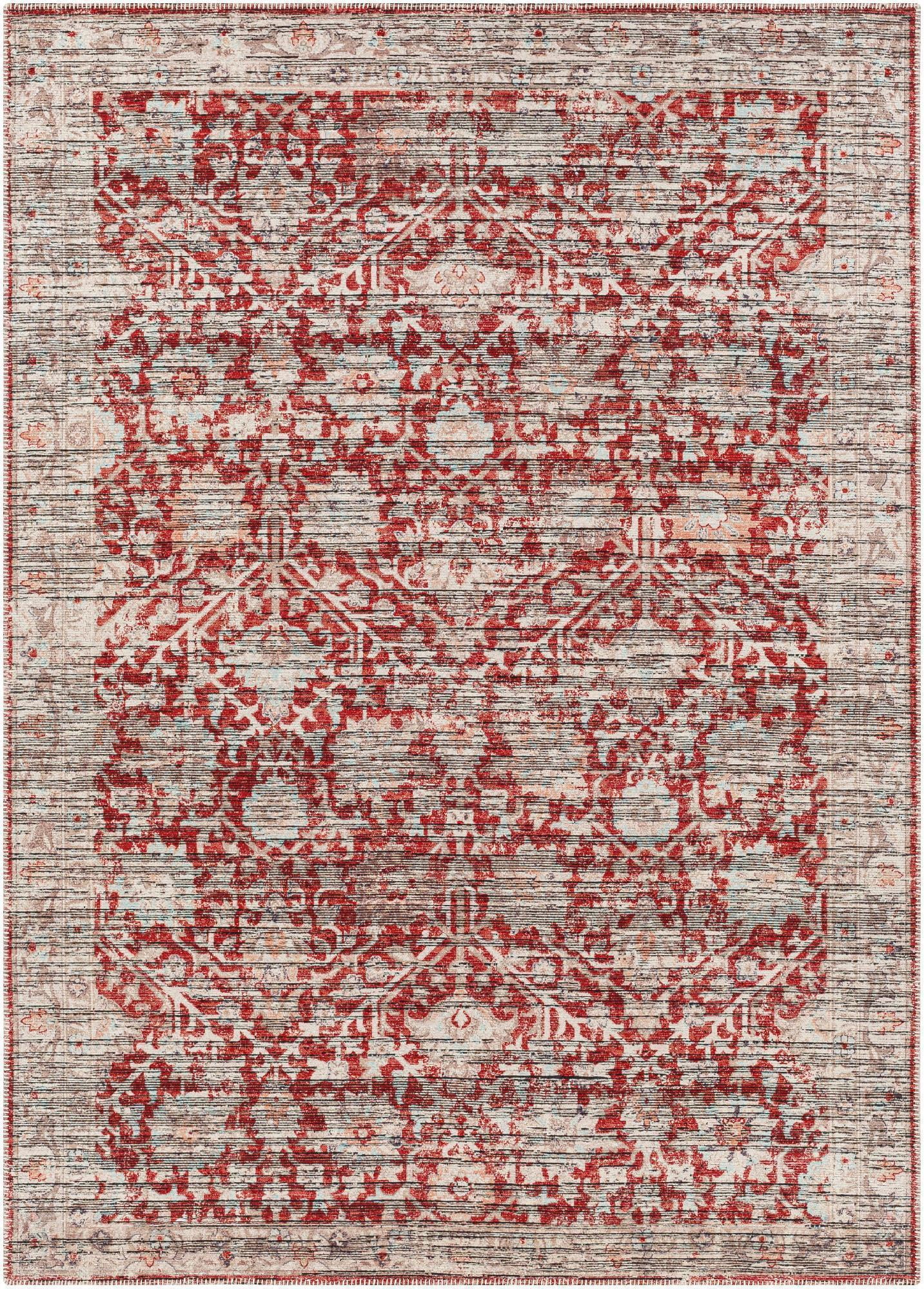 Mark&Day Washable Area Rugs, 2x7 Van Meter Traditional Rust Runner Area ...