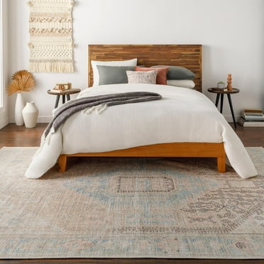 Mark&Day Washable Area Rugs, 5x7 Elsmore Traditional Dark Blue Area Rug ...