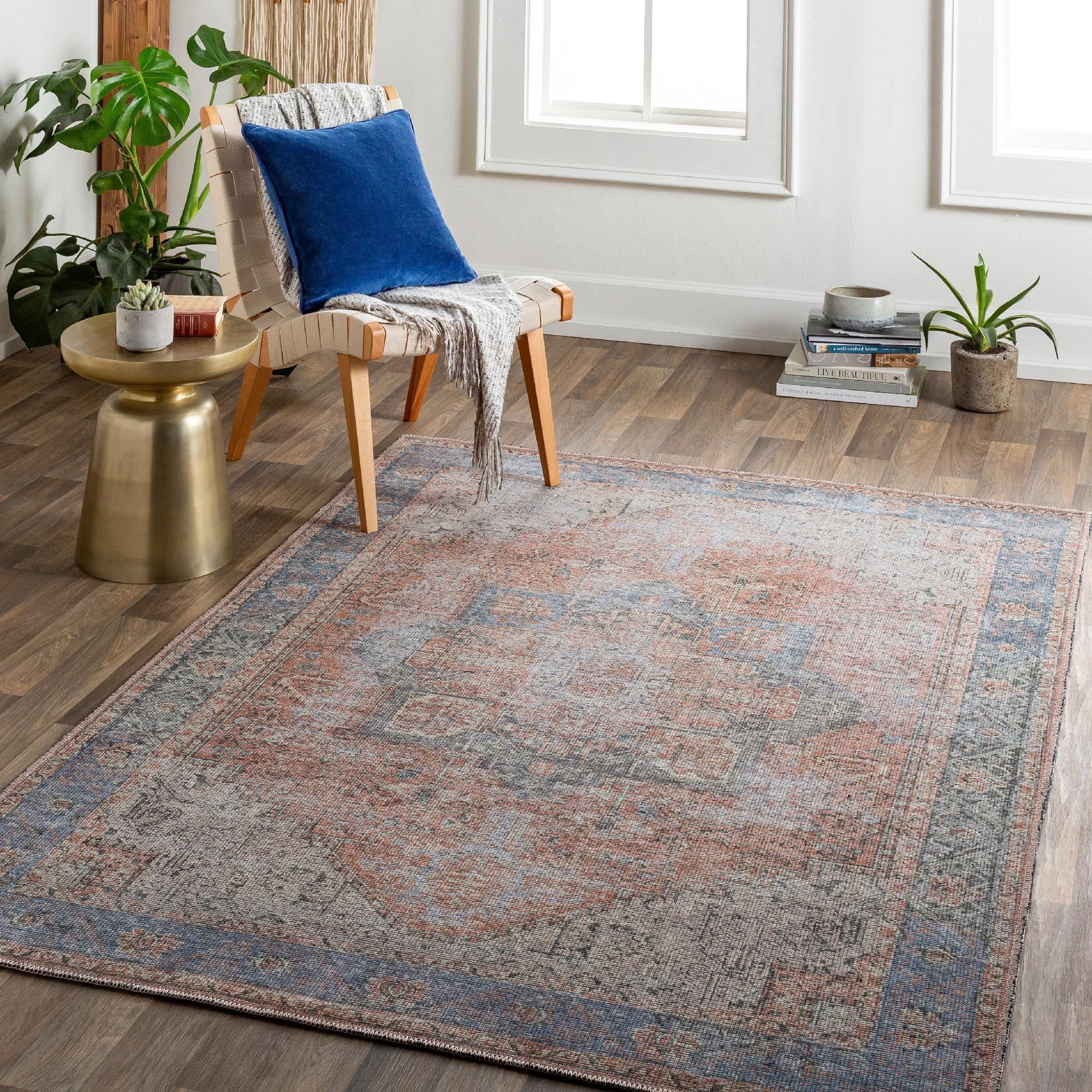 Mark&Day Washable Area Rugs, 6x9 Fyllia Traditional Burnt Orange Area ...