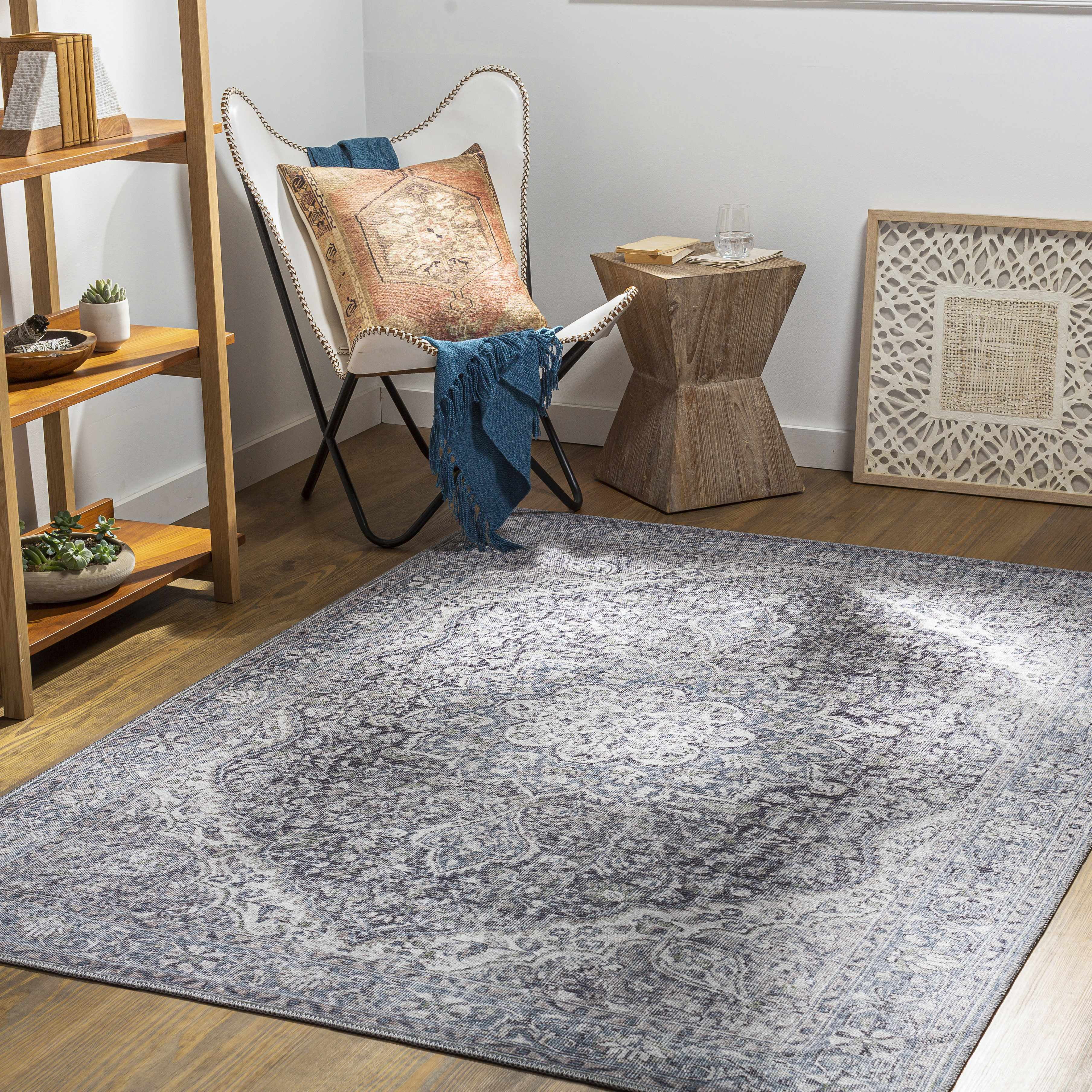 Mark&Day Washable Area Rugs, 6x9 Macy Traditional Purple Taupe Area Rug ...