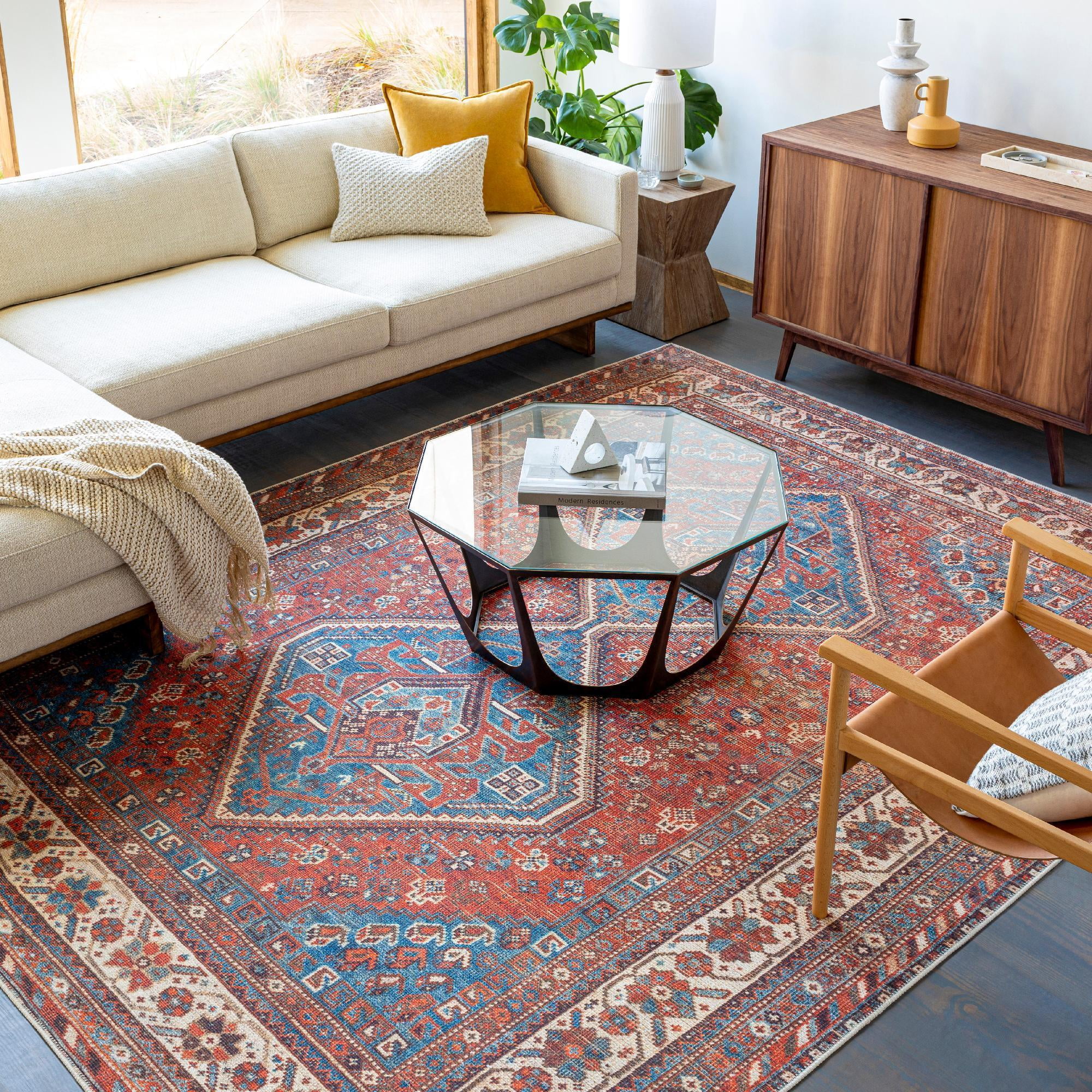 Mark&Day Washable Area Rugs, 9x12 Union Hill Traditional Saffron Area ...