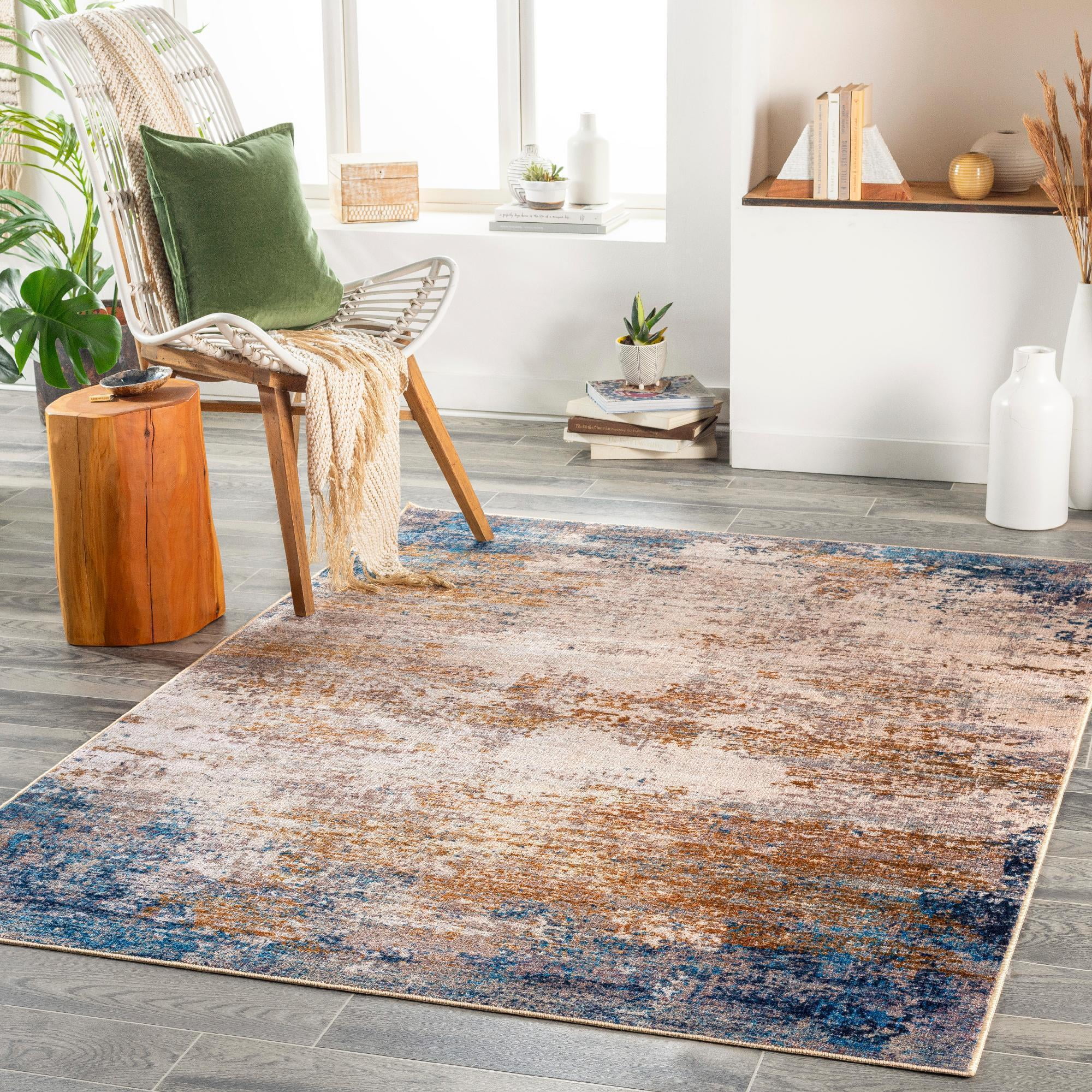 Mark&Day Washable Area Rugs, 9x12 Vevay Modern Rust Area Rug (8'10" x ...