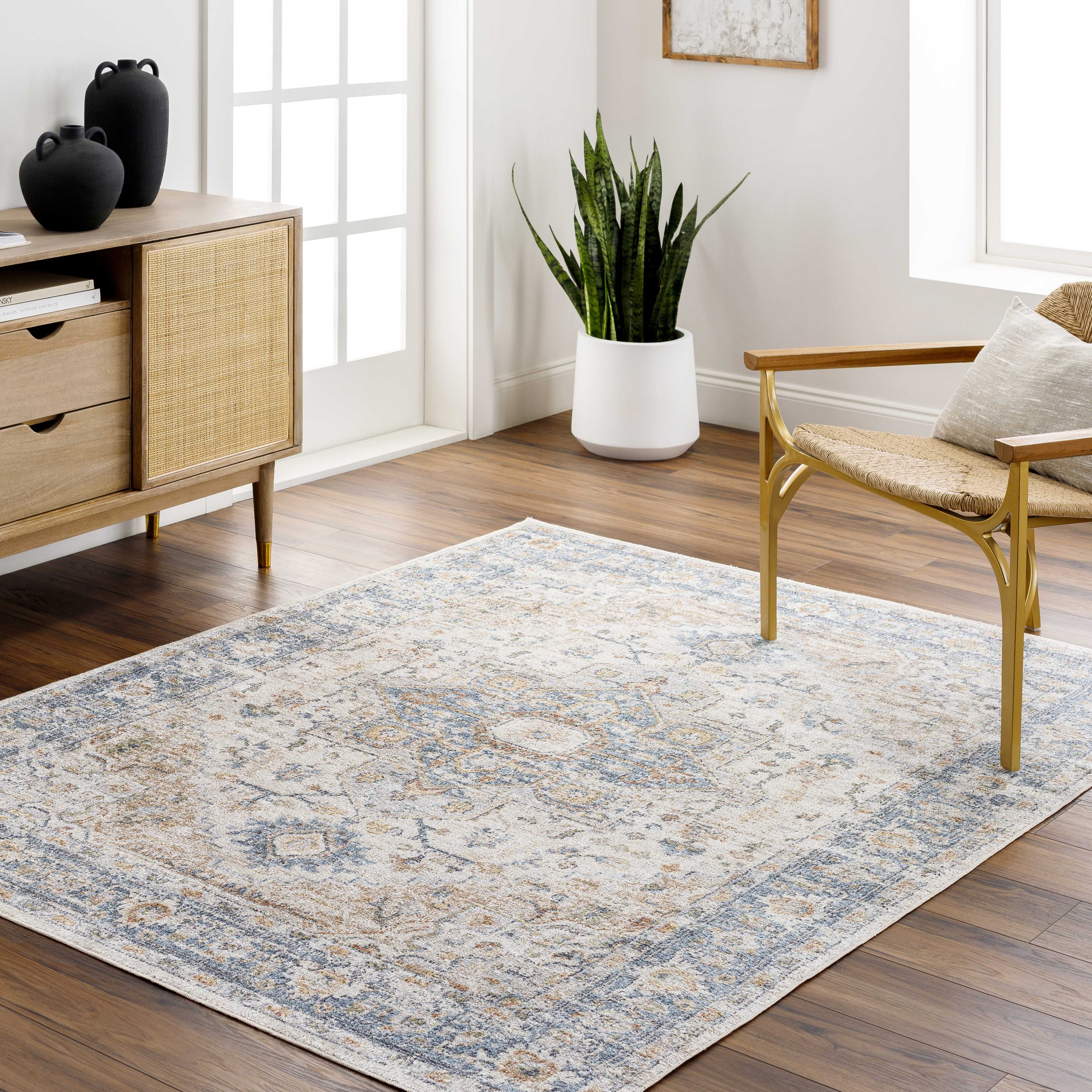 Mark&Day Washable Rugs, 10x14 Estill Traditional Beige Area Rug ...