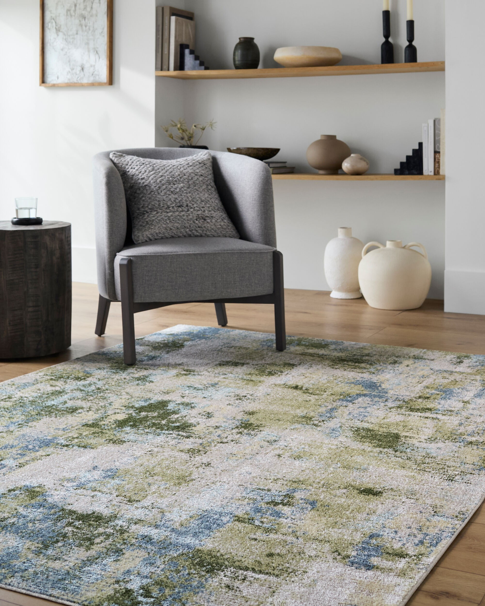 Mark&Day Washable Rugs, 2x3 Kamron Modern Sage Green Area Rug, Dark ...