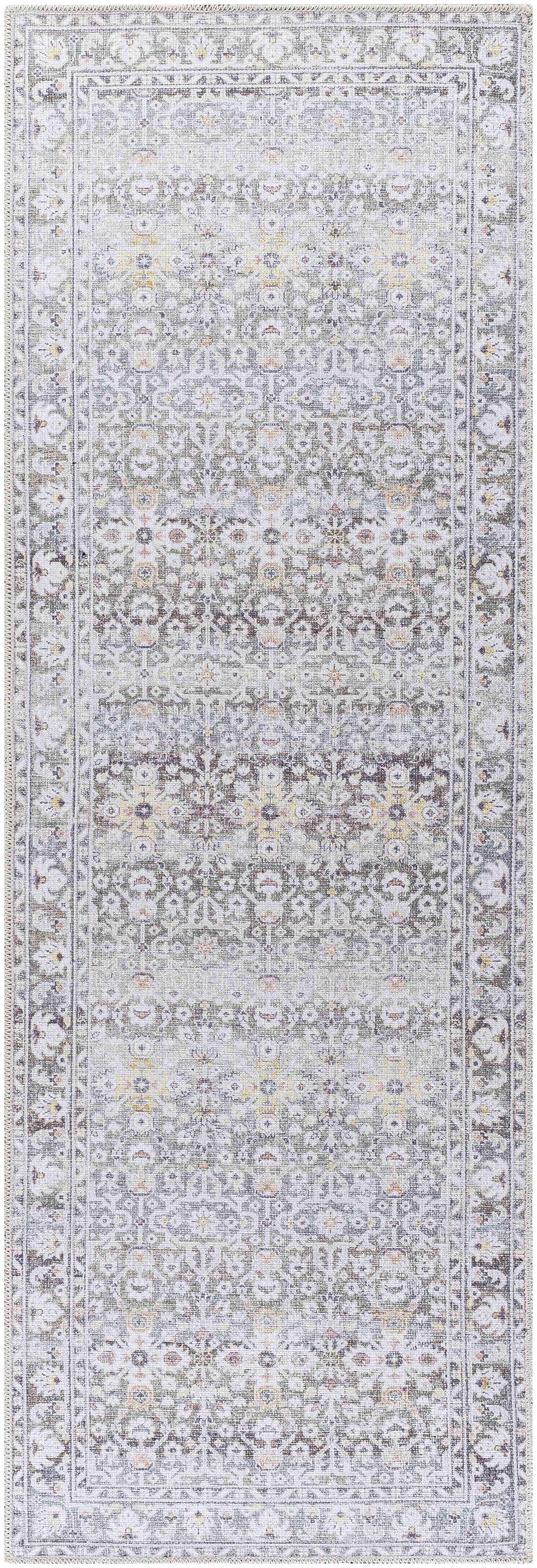 Mark&Day Washable Rugs, 3x10 Meansville Traditional Dark Brown Runner ...