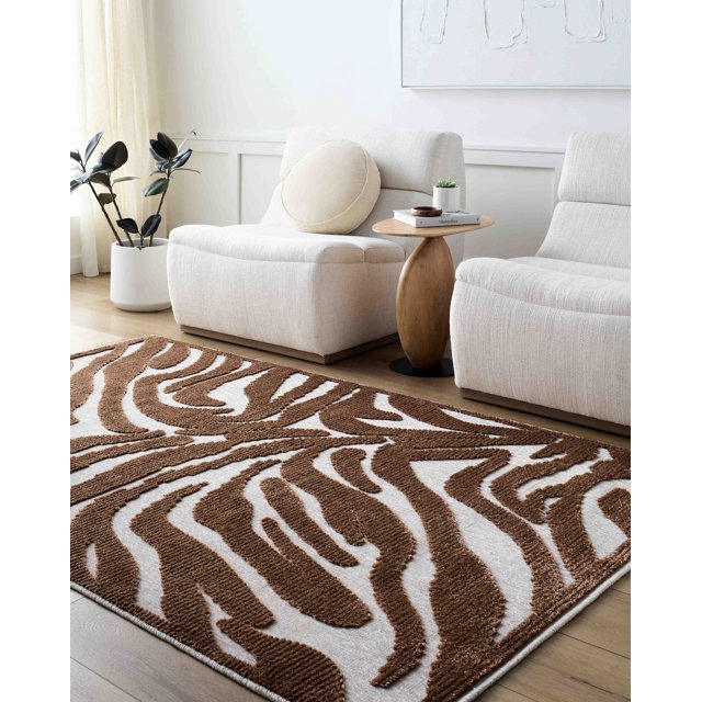 Mark&Day Washable Rugs, 5x7 Cedar Vale Modern Rust Area Rug (5' x 7'2 ...