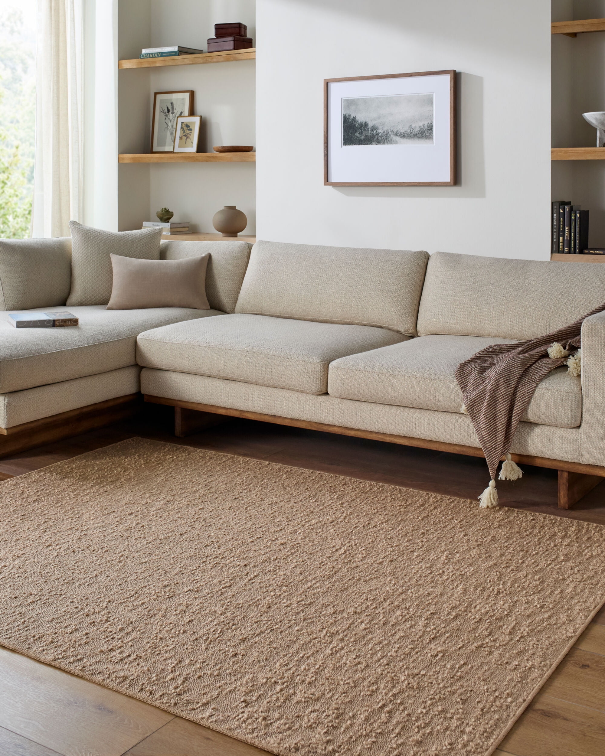 Mark&Day Washable Rugs, 5x7 Tracy Cottage Taupe Area Rug, Beige ...