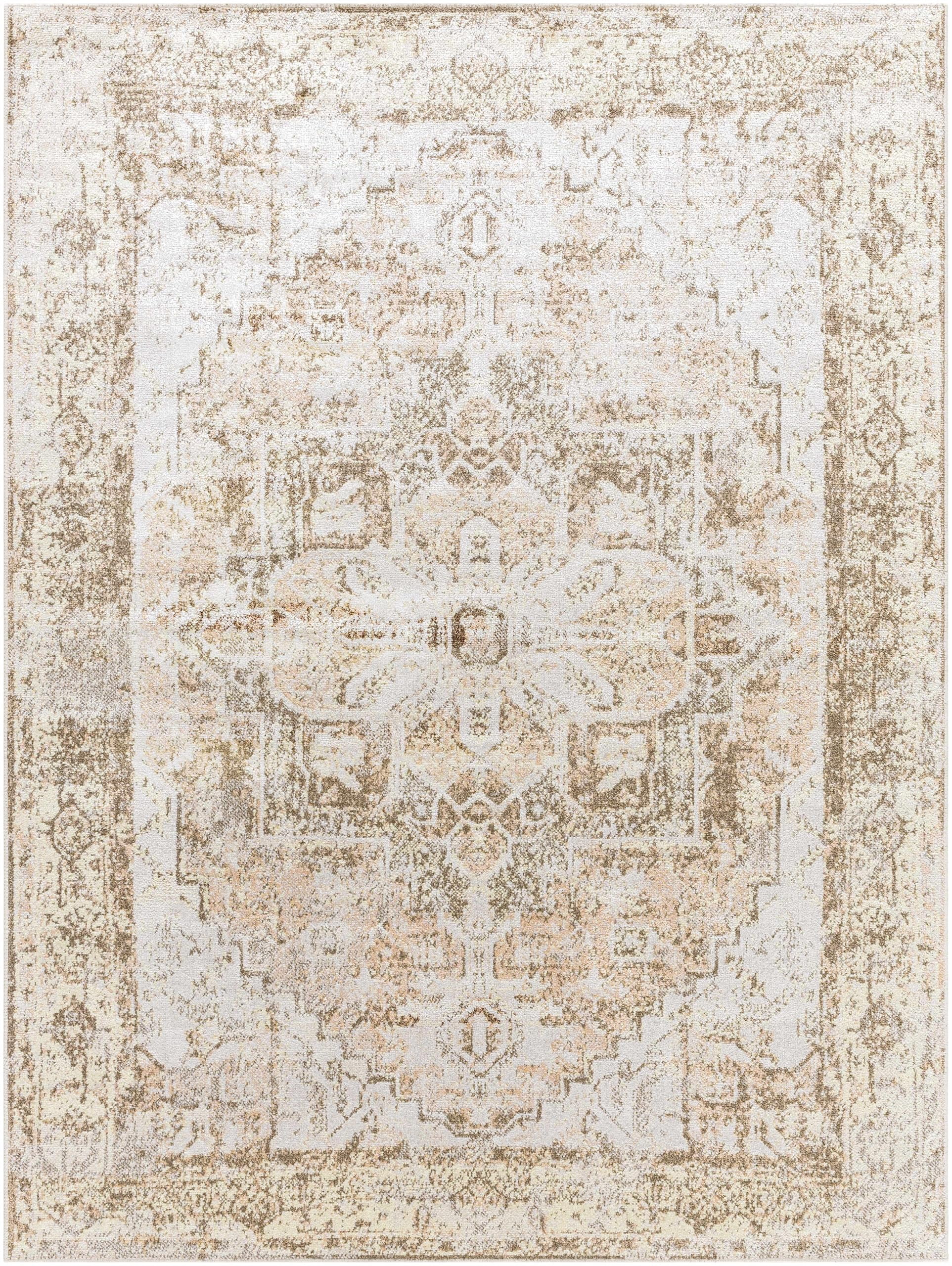 Mark&Day Washable Rugs, 8x10 Dry Ridge Traditional Clay/Dark Brown Area ...