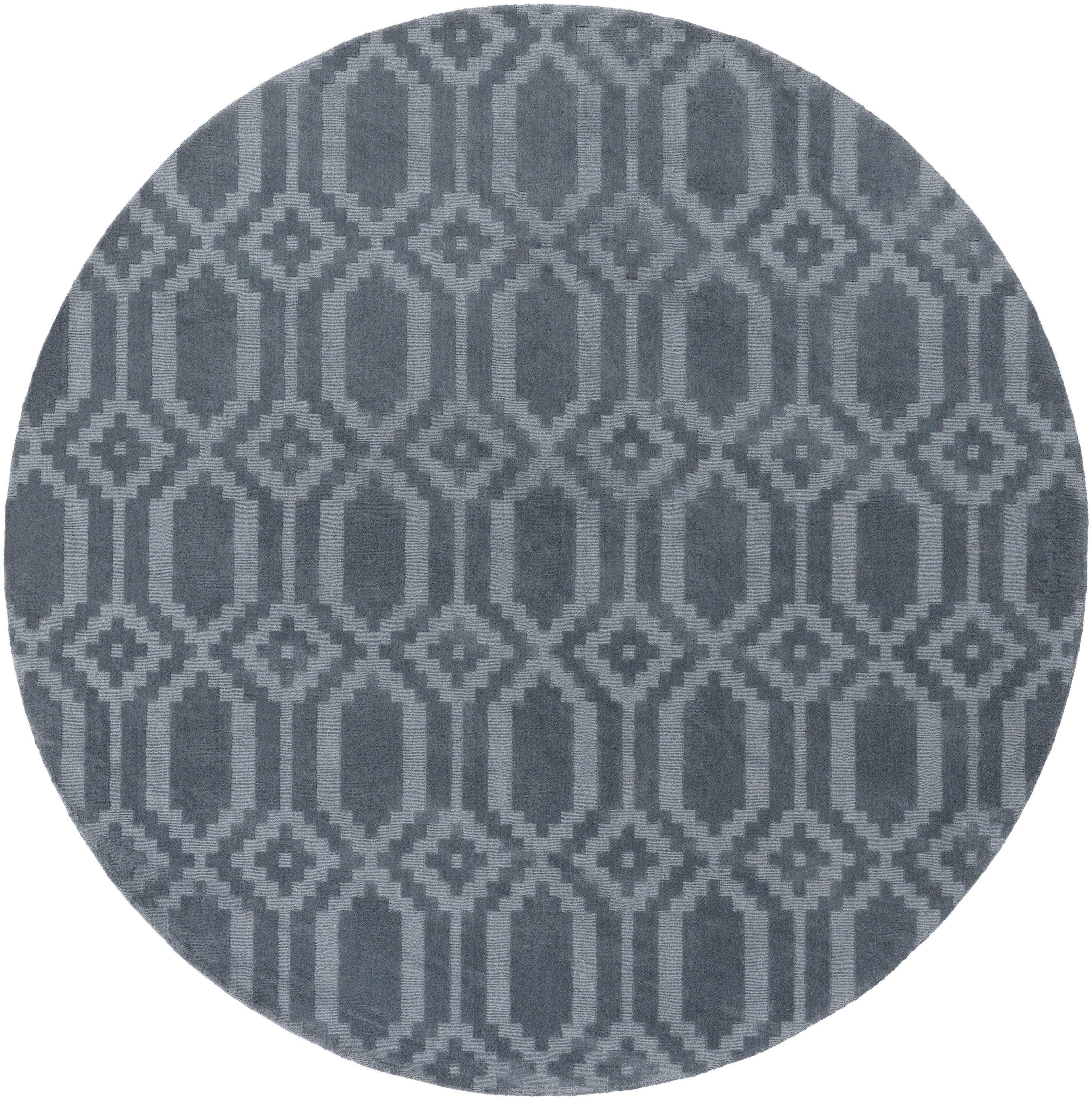 Mark&Day Wool Area Rugs, 10ft Round Audric Modern Denim Area Rug (9'9 ...