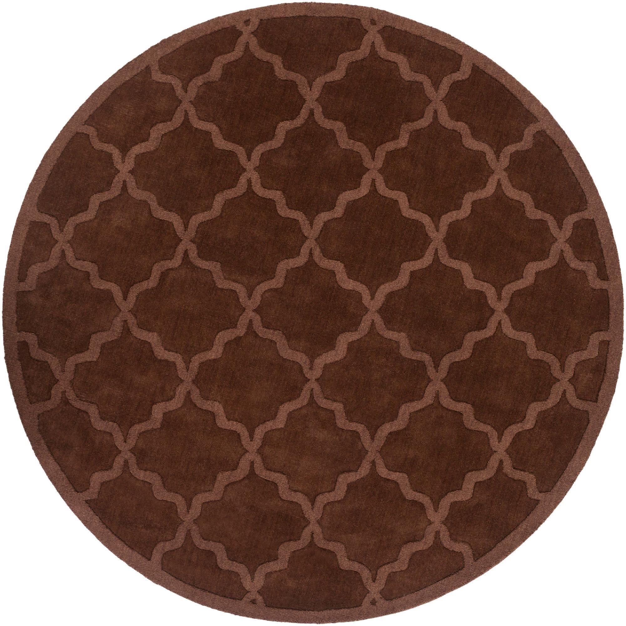 Mark&Day Wool Rugs, 10ft Round Ermont Modern Chocolate Brown Area Rug ...