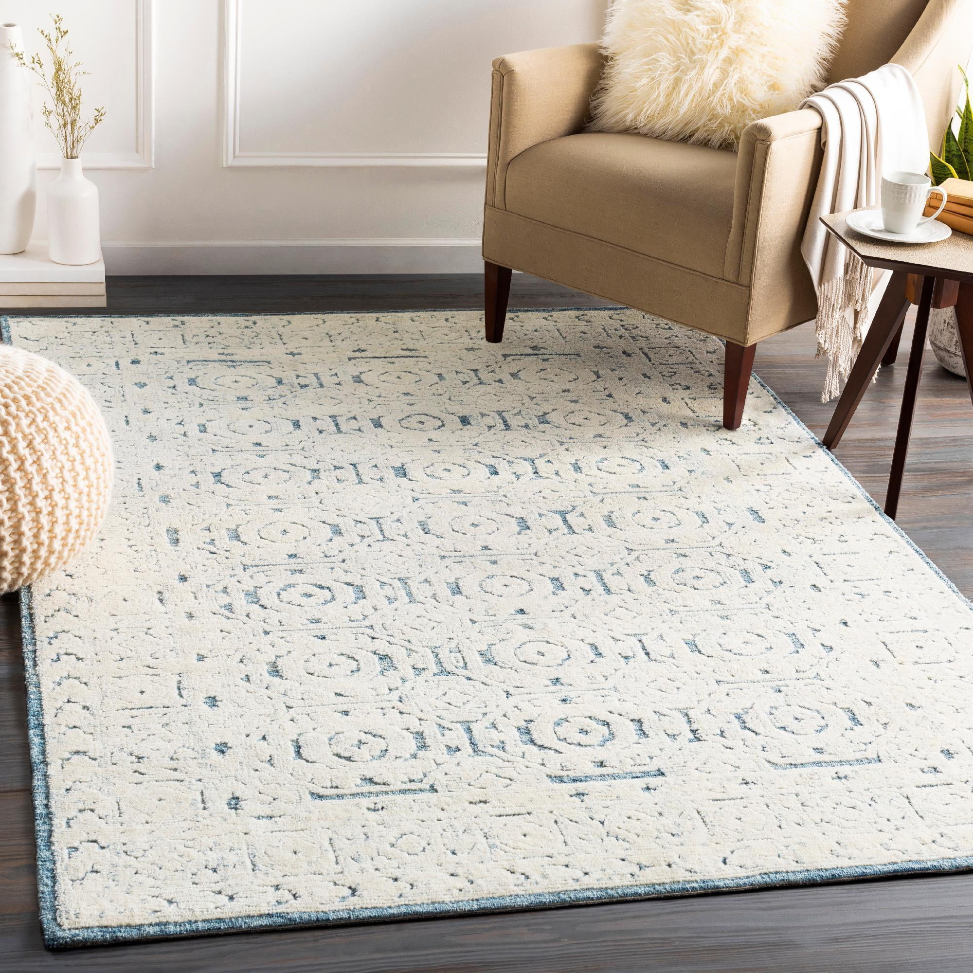 Mark&Day Wool Area Rugs, 10x14 Hello Traditional Navy Area Rug (10' x ...