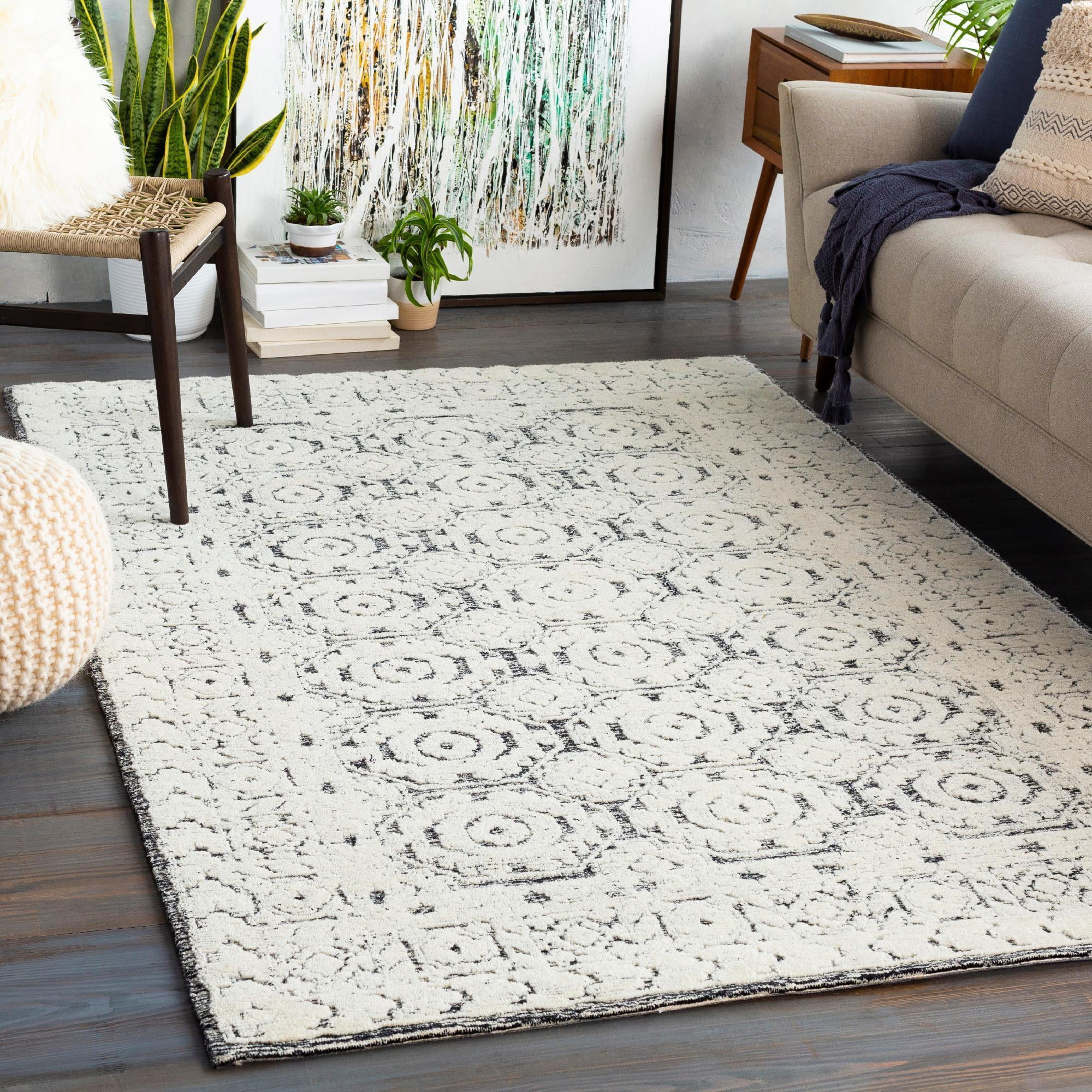 Mark&Day Wool Area Rugs, 12x15 Hello Traditional Black Area Rug (12' x ...