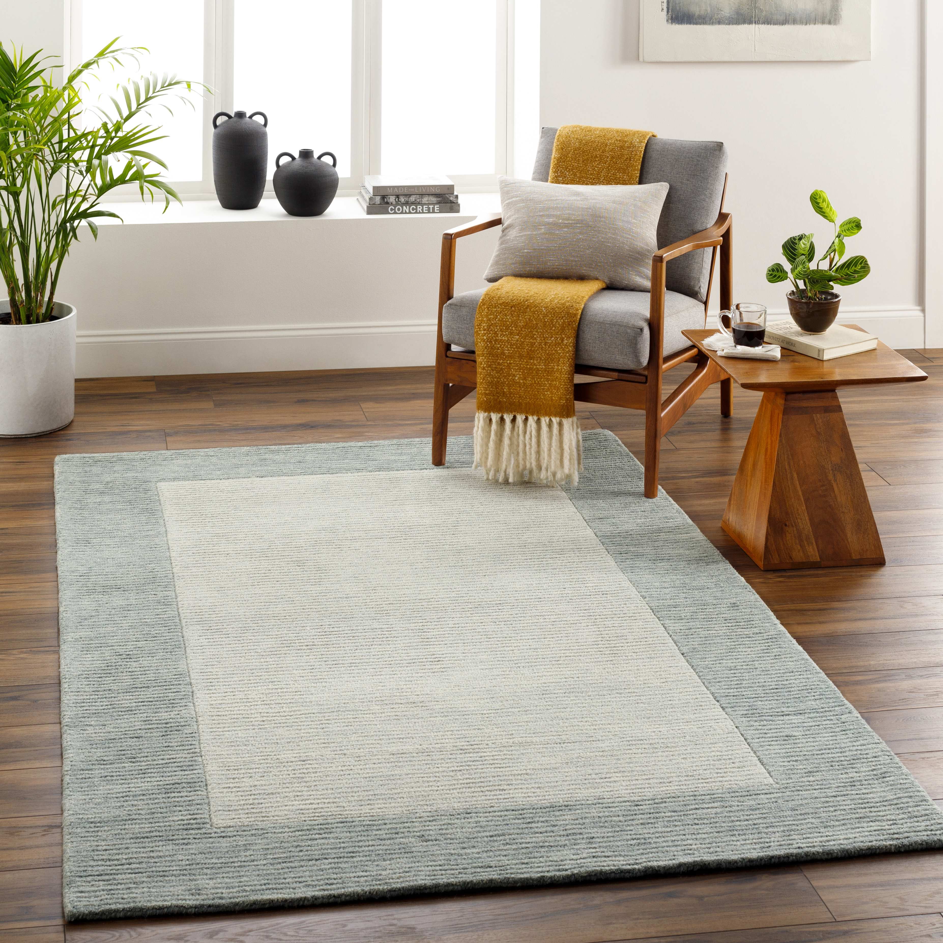 Mark&Day Wool Rugs, 12x15 Scot Modern Sage/Khaki Area Rug, Green Carpet ...