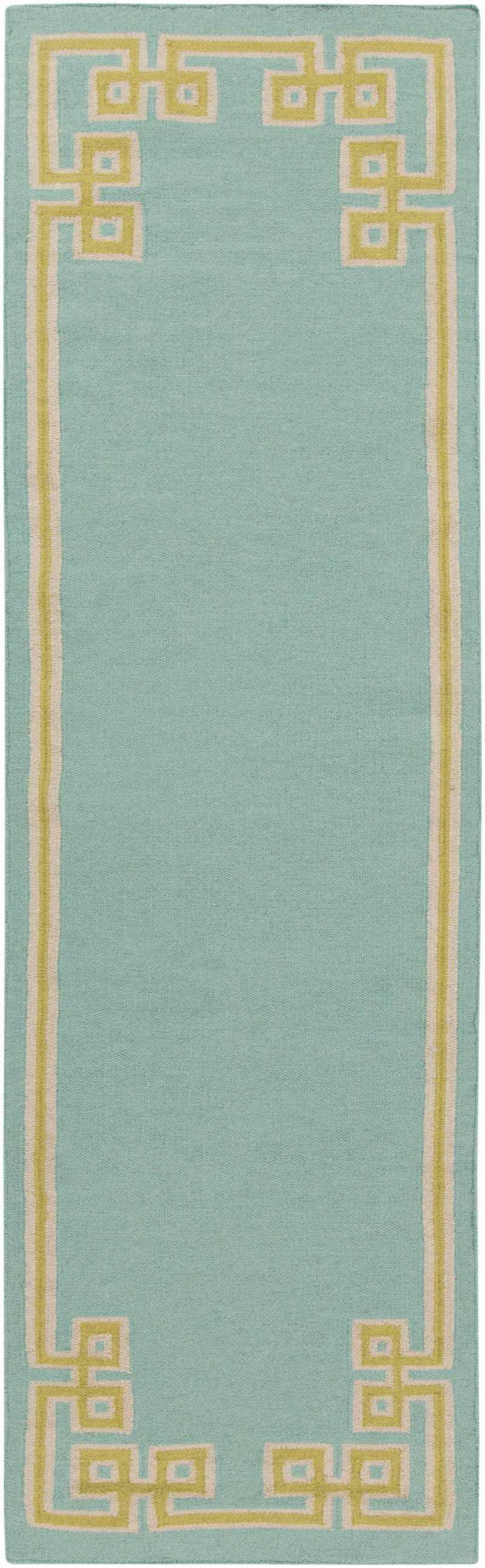 Mark&Day Wool Rugs, 2x8 Adrian Modern Aqua Runner Area Rug, Blue Green ...