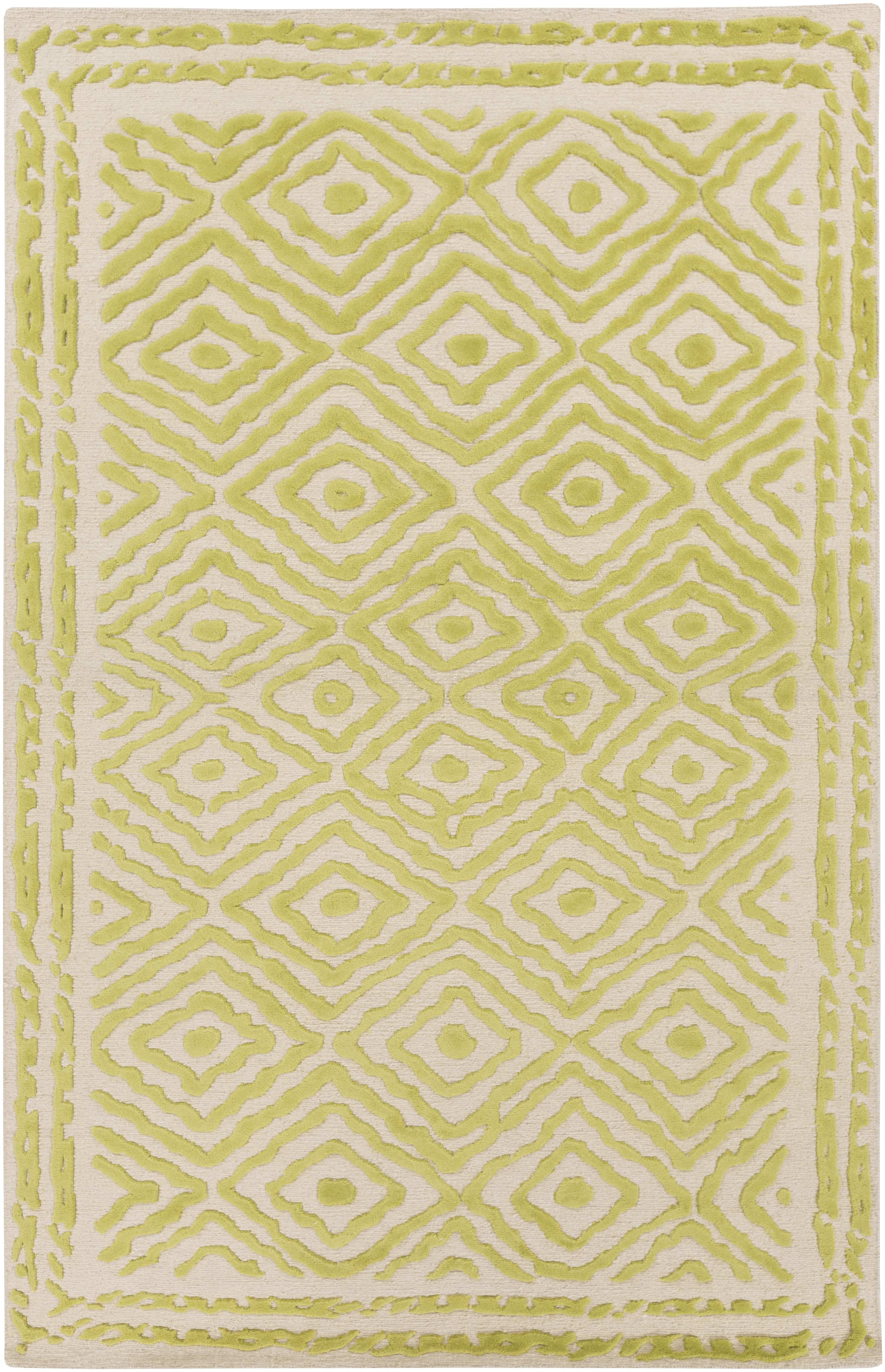 Mark&Day Wool Area Rugs, 2x8 Ashland Modern Lime Beige Runner Area Rug ...
